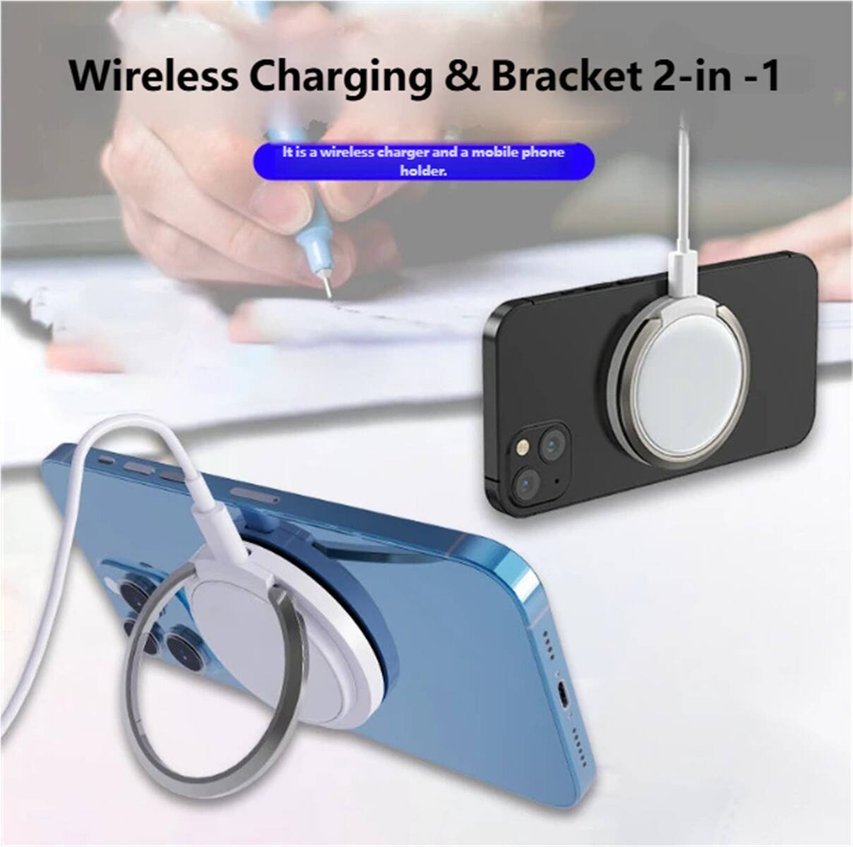 RISOKEYS 2 in 1 Magnetic Wireless Charger Fast Charging Magnetic ...