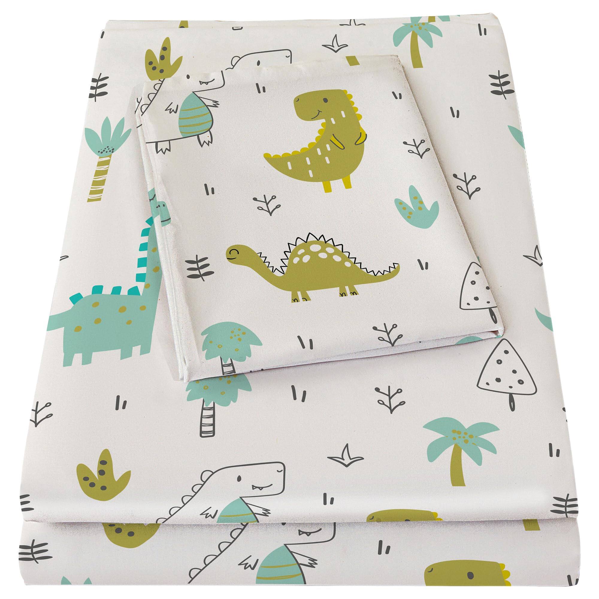 Fabibe Bedding Set Standard Size with Microfiber Green Dinosaur Twin ...