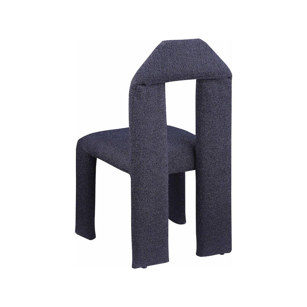 Meridian Furniture Bennett Navy Boucle Fabric Dining Chair, Set of 2 ...