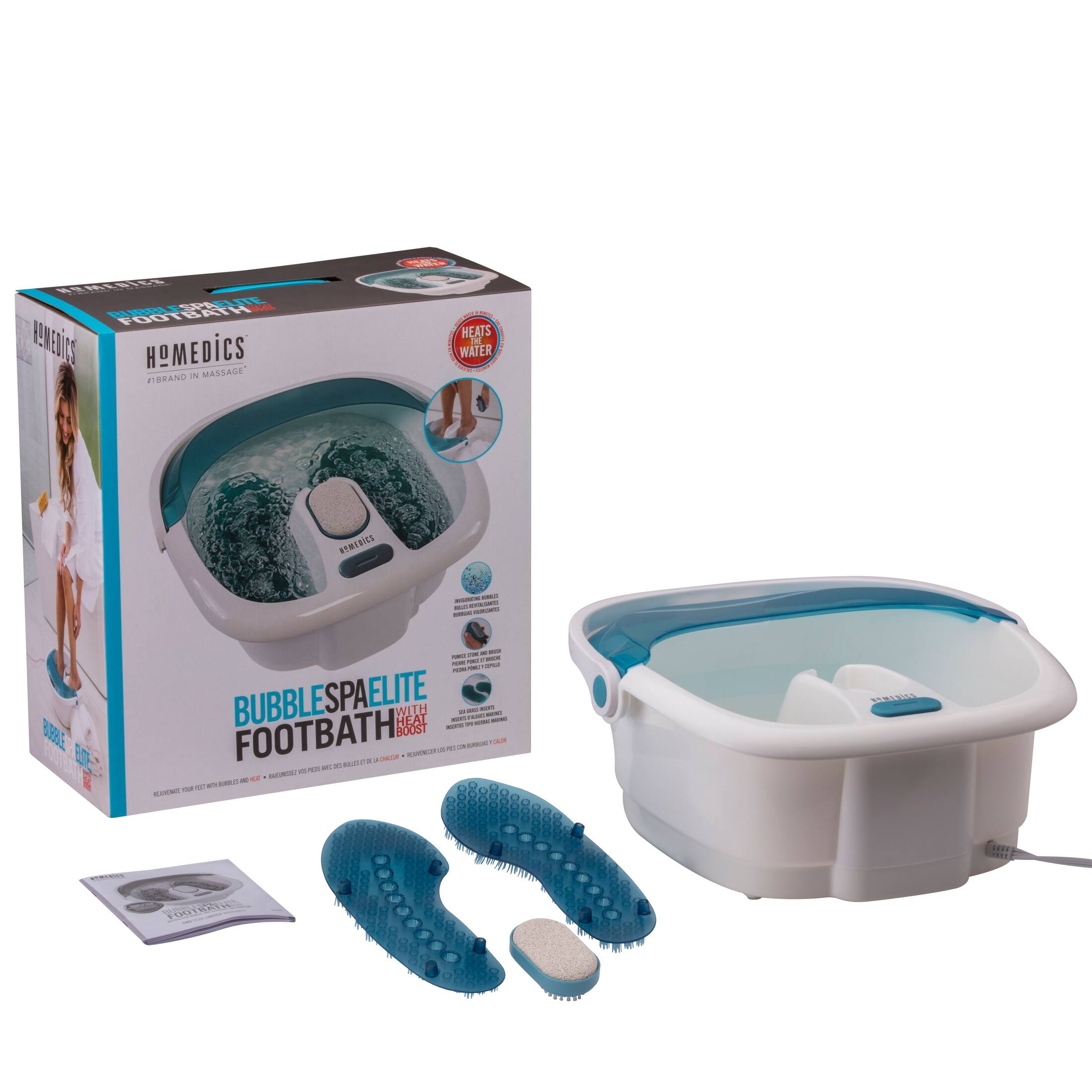 Customer Reviews: Homedics Bubble Foot Spa with Heat Boost Power White ...