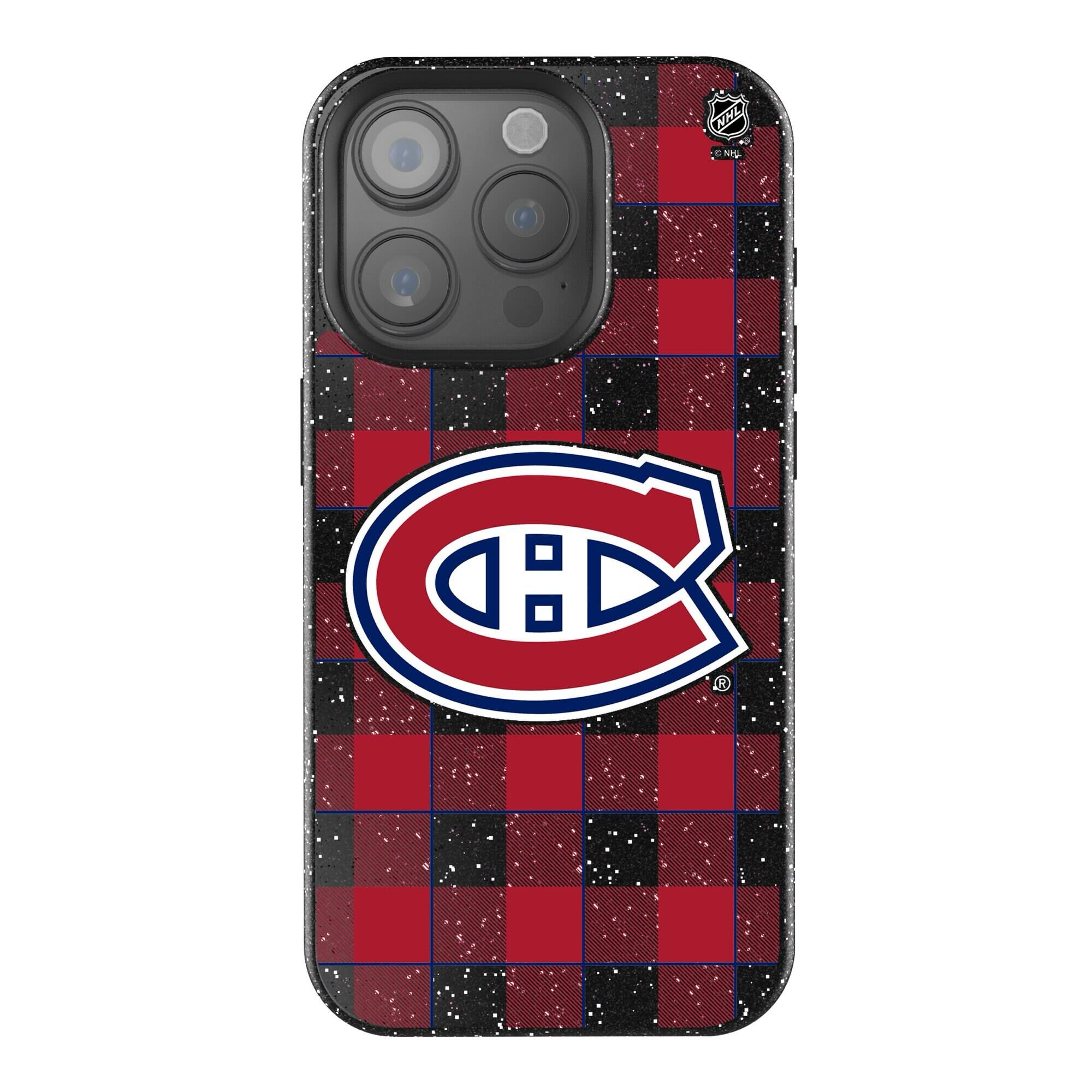 Keyscaper NHL Montreal Canadiens Plaid Bling iPhone Case 16 Plus Black ...