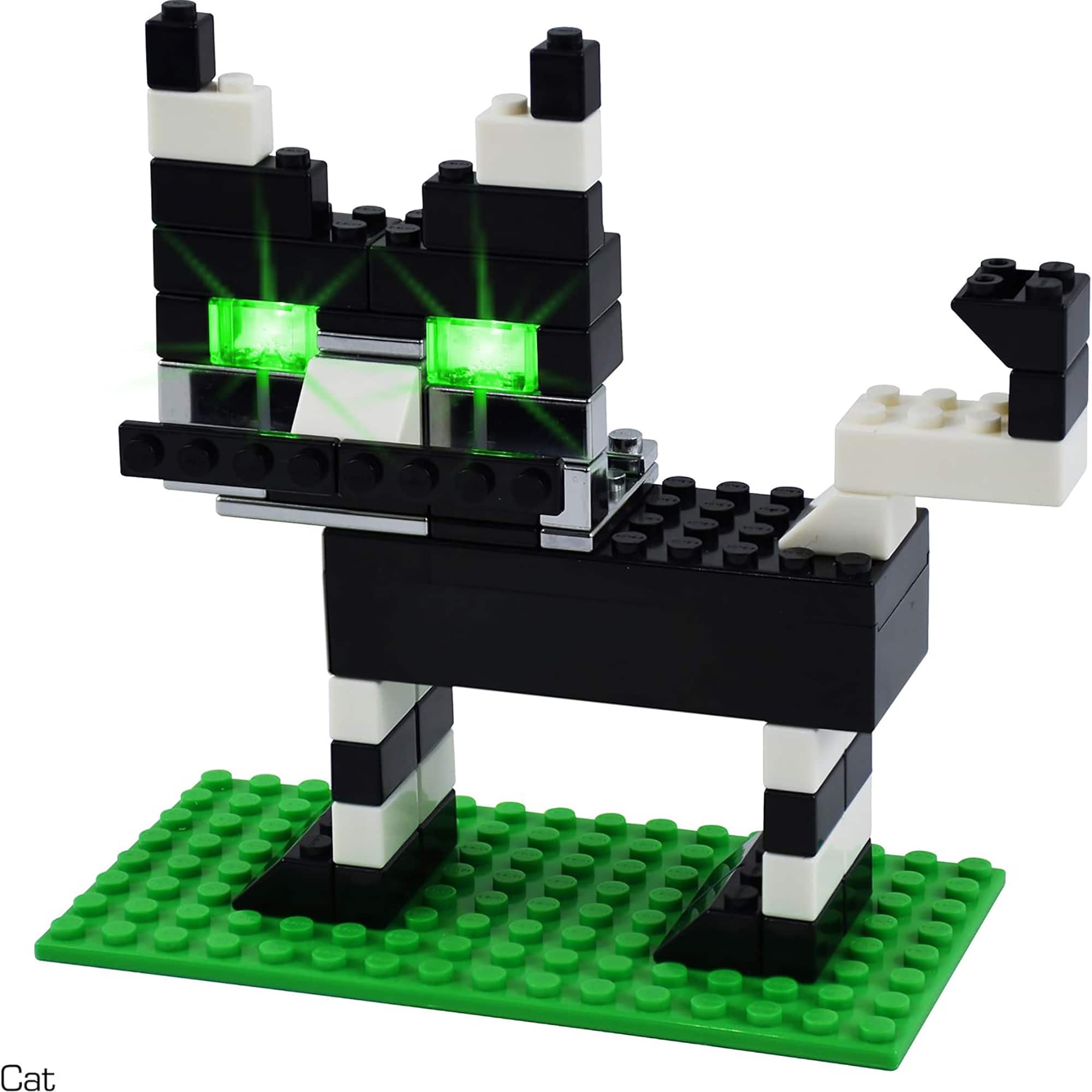 E-Blox E-Blox: Power Blox: BYO Glowing Cat Sculpture 3D Light-Up Plus ...