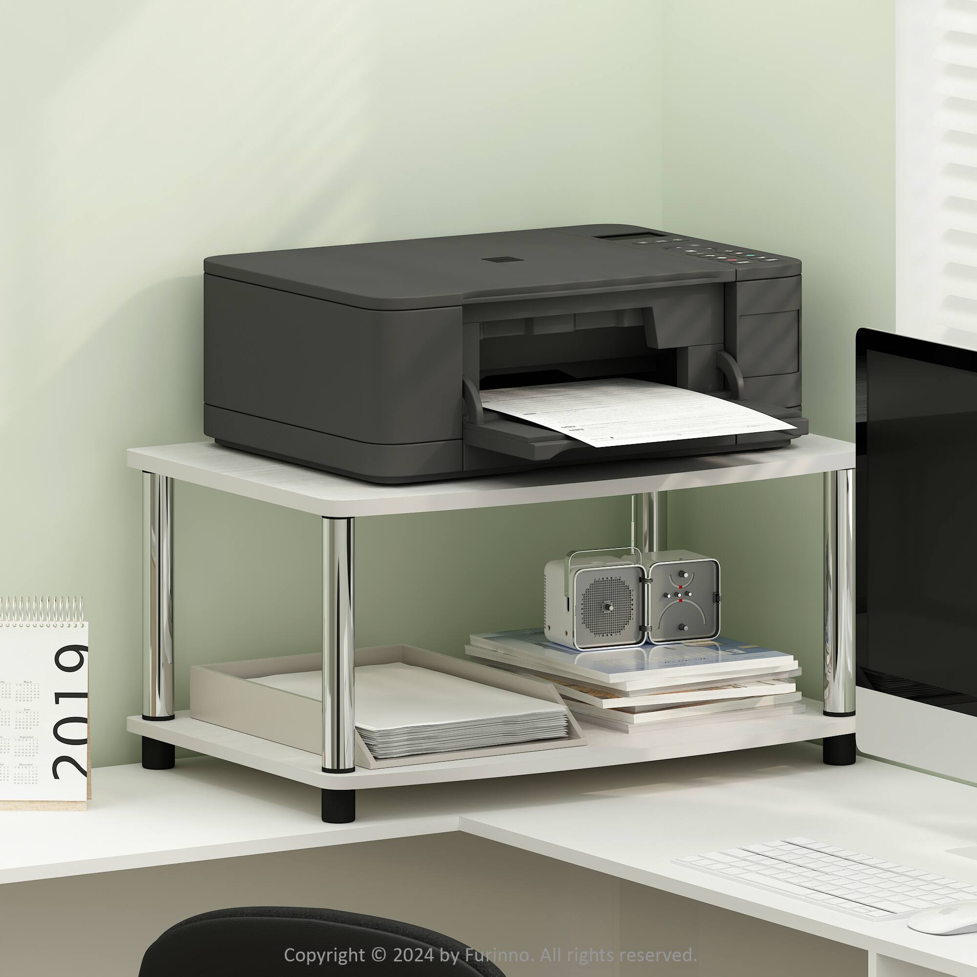 Furinno Turn N Tube 2 Tier Multipurpose Printer Stand Display & Storage ...