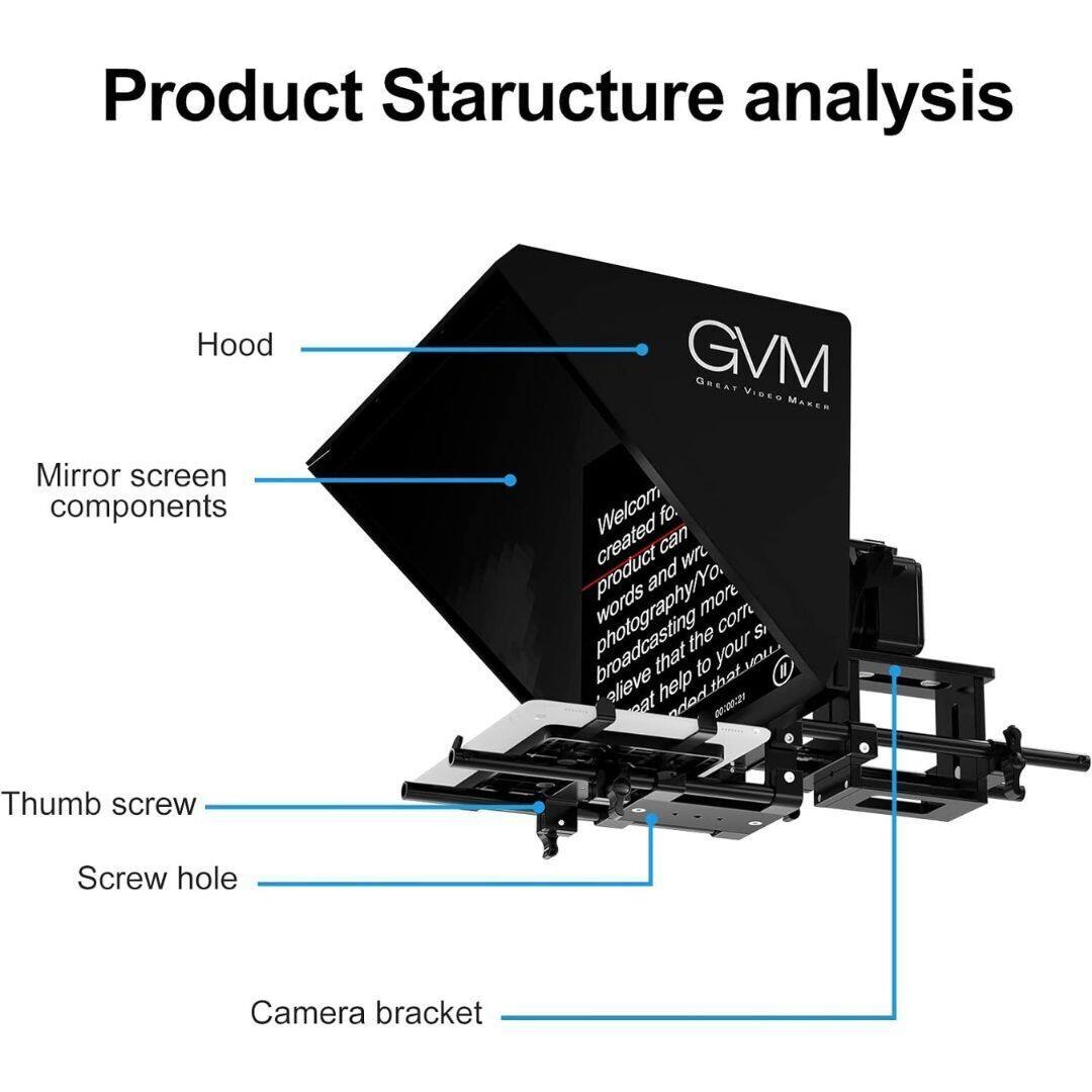 GVB Gear GVM Teleprompter for Tablets and Smartphones with Bluetooth ...