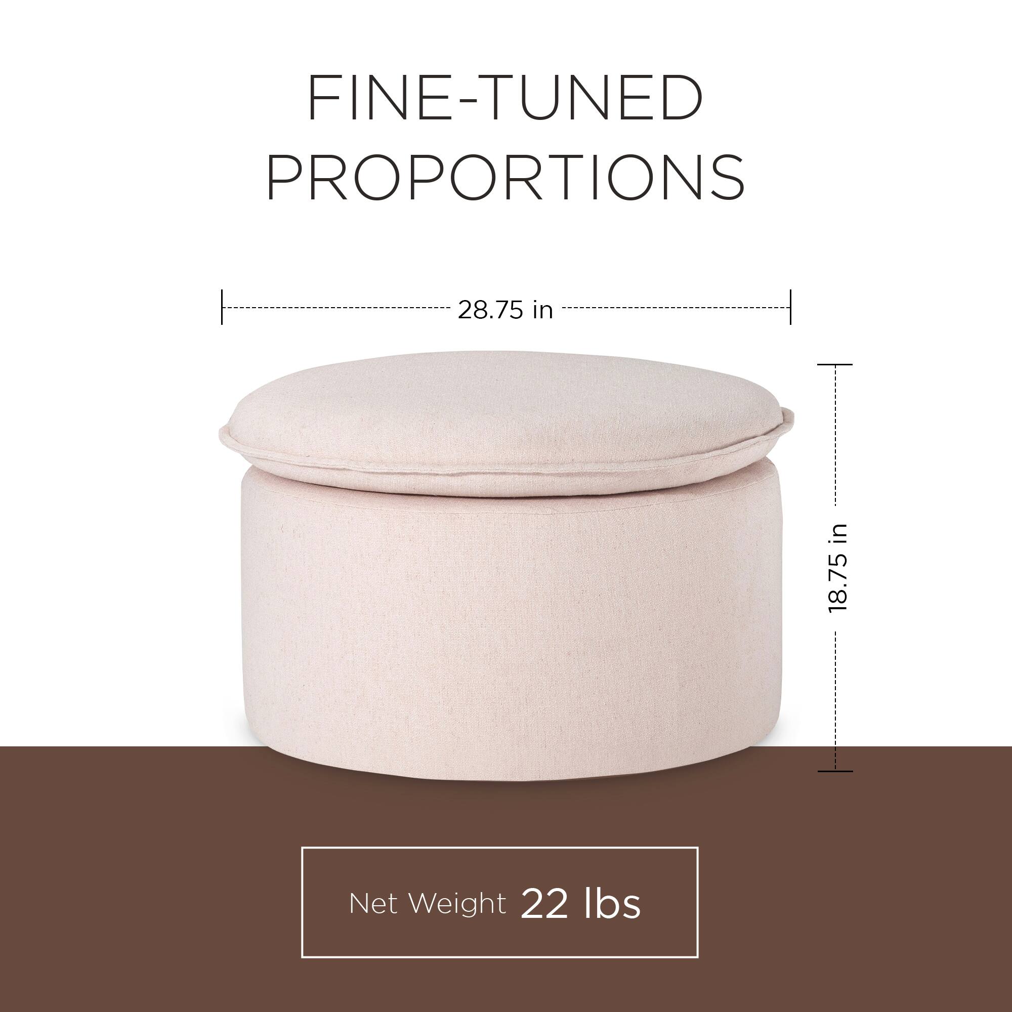 Maven Lane Lyra Contemporary Ottoman Fabric Upholstery Cream ML355304 ...