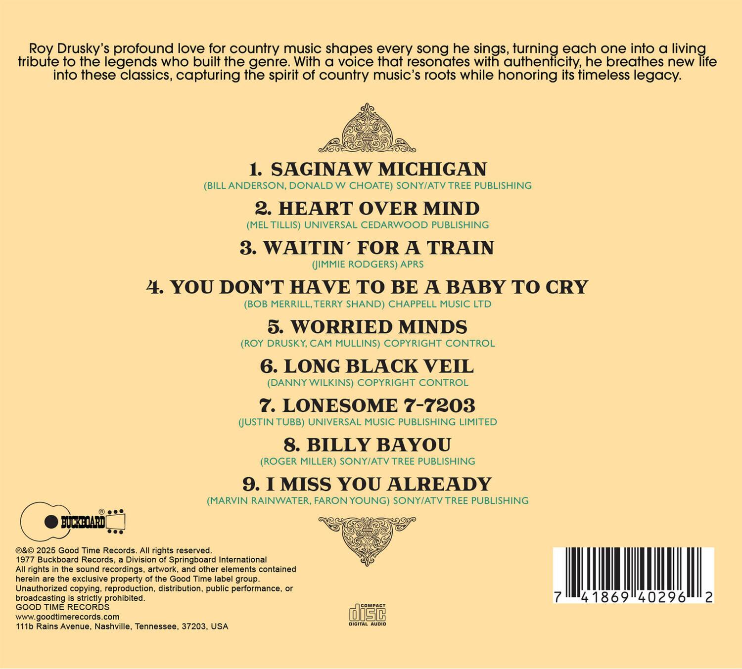 Roy Drusky Roy Drusky Sings the Country Greats COMPACT DISCS [CD ...