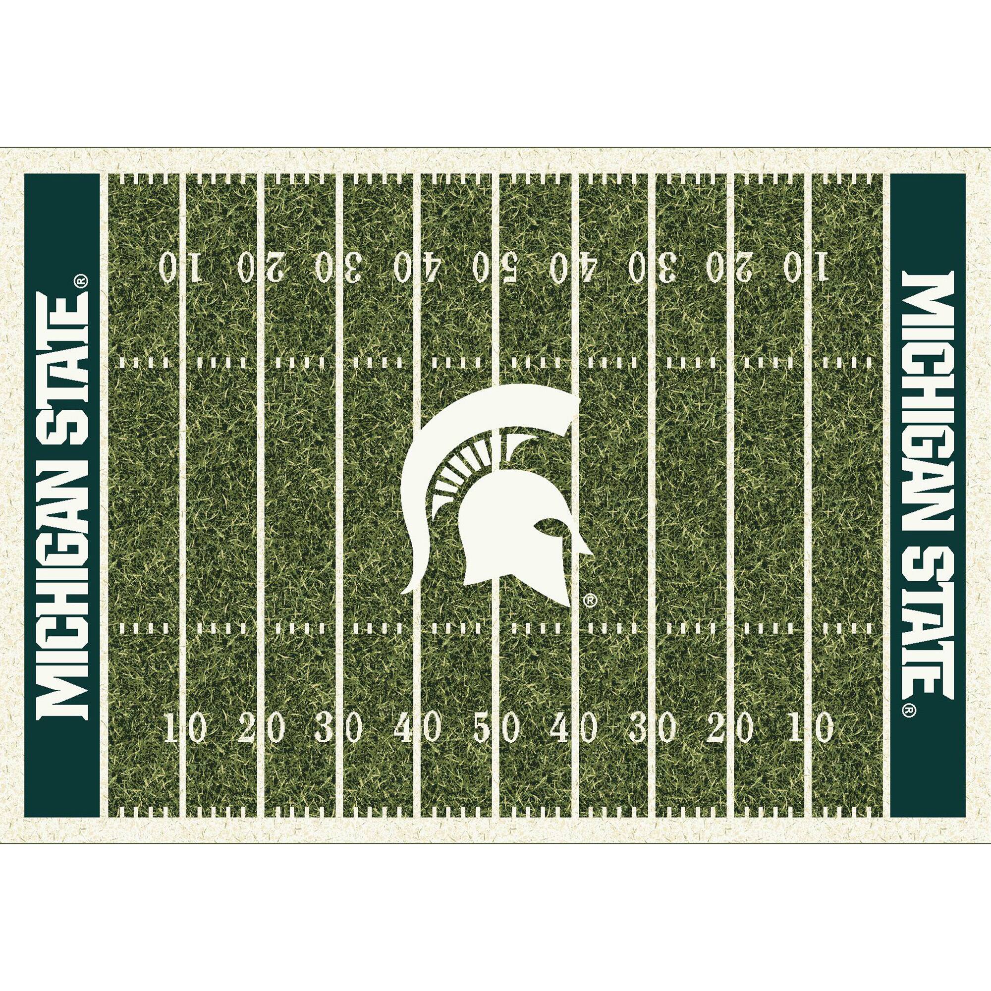 Imperial Michigan State Spartans 5'4'' x 7'8'' Home Field Rug Black ...