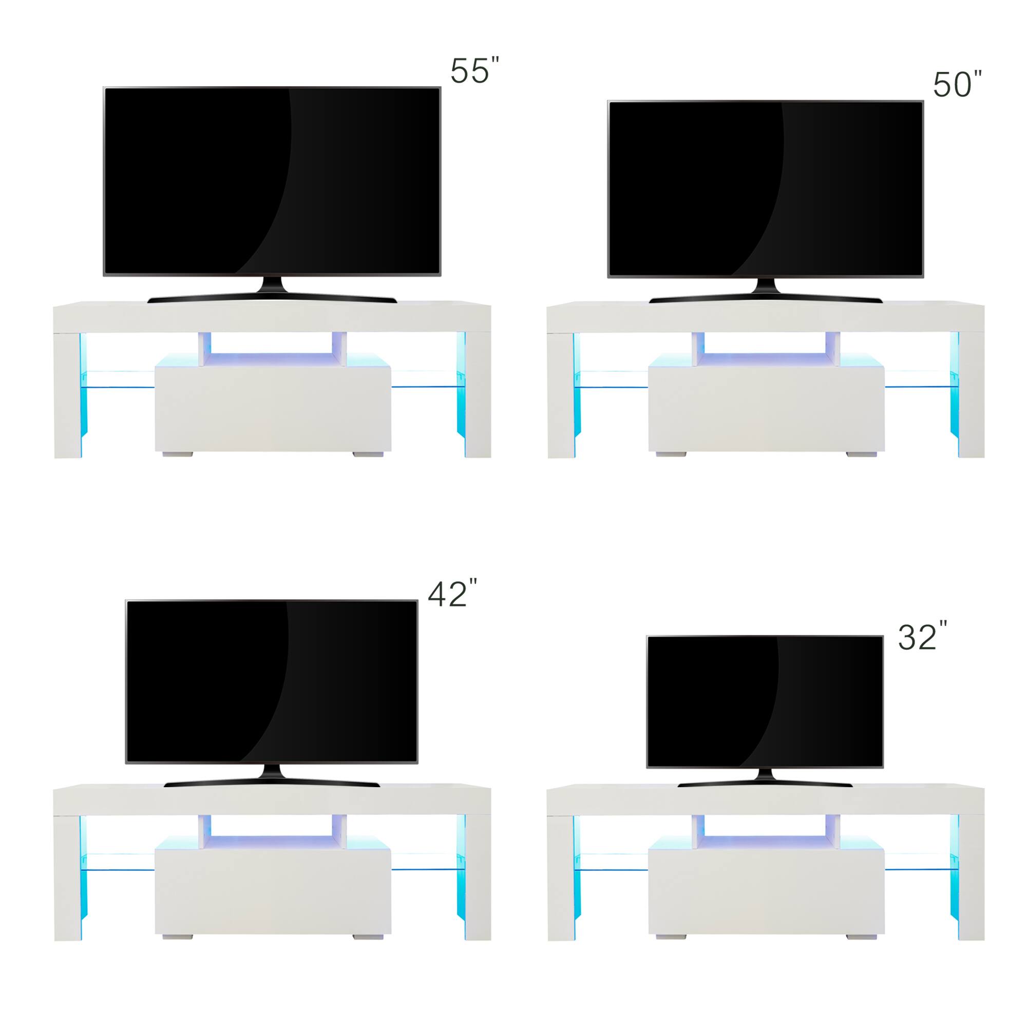 Spaco TV Stand with RGB LED Lights, Gaming Media Console for Large TVs, Living Room ...
