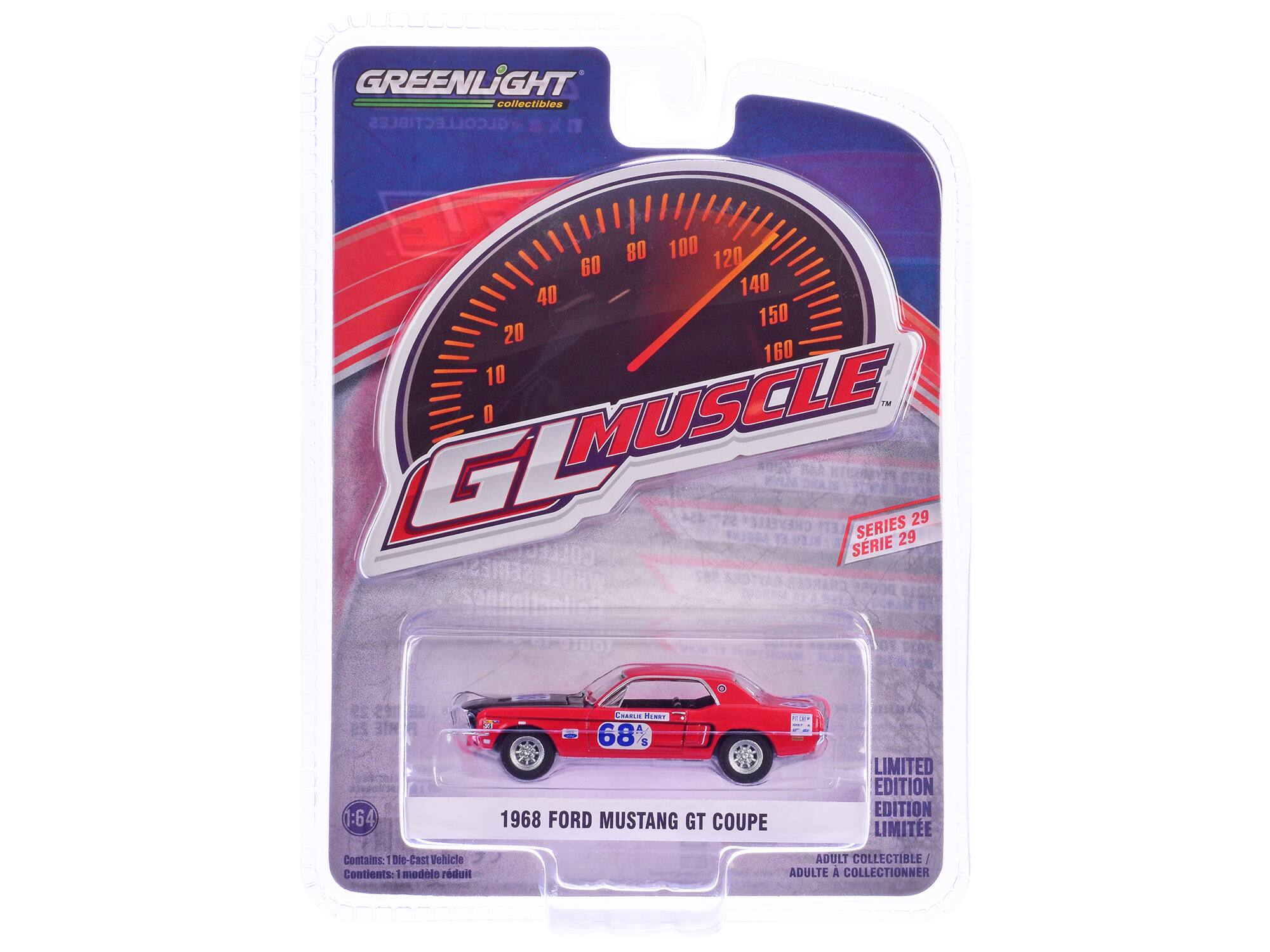 Greenlight 1968 Ford Mustang GT Coupe #68 "Charlie Henry Race Car ...