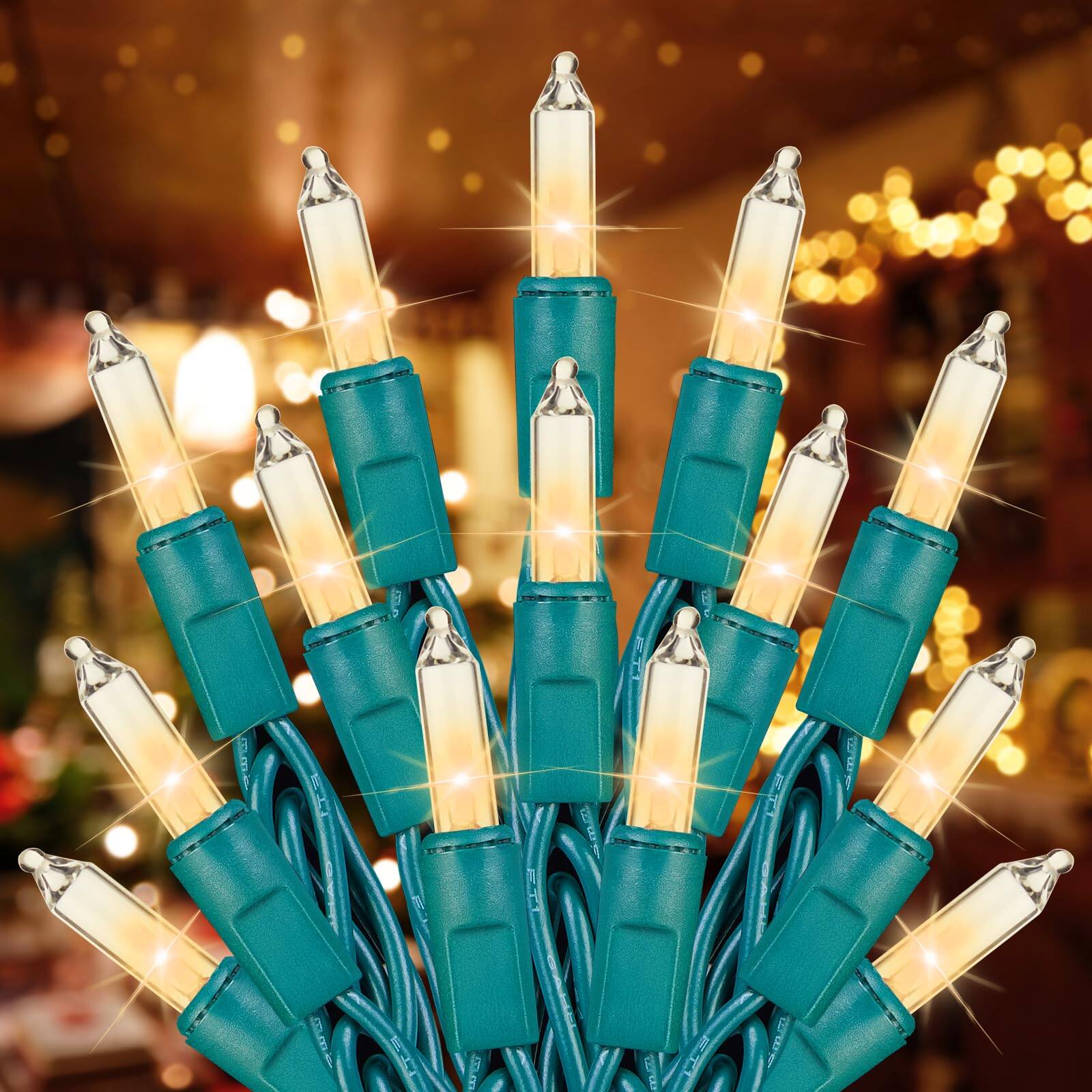 PARKER SLATER Christmas Lights 100 count 25ft Clear Incandescent Bulb ...