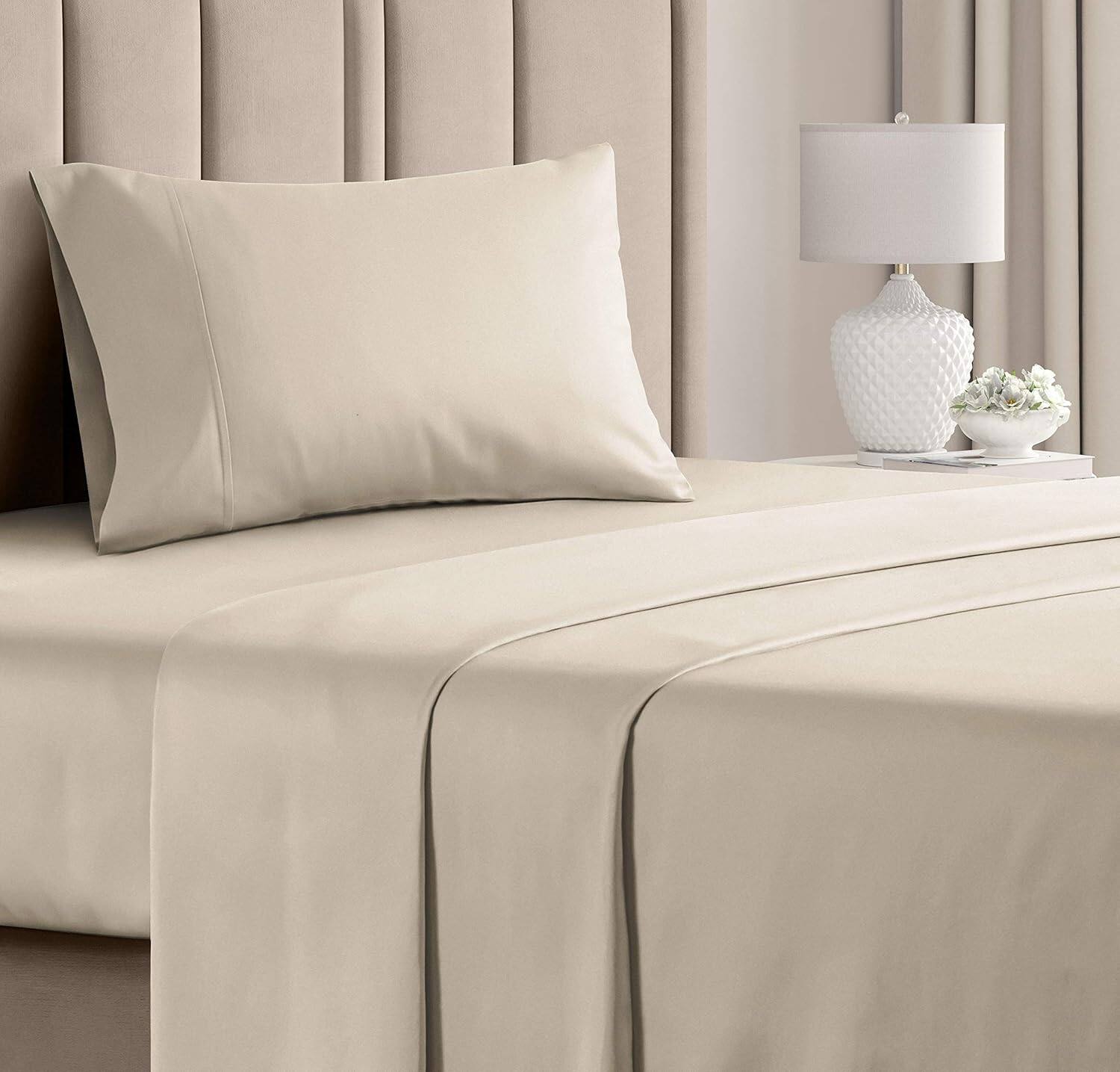 CGK Linens 100% Cotton 400 Thread Count 4 Piece Sheet Set Soft & Cozy ...