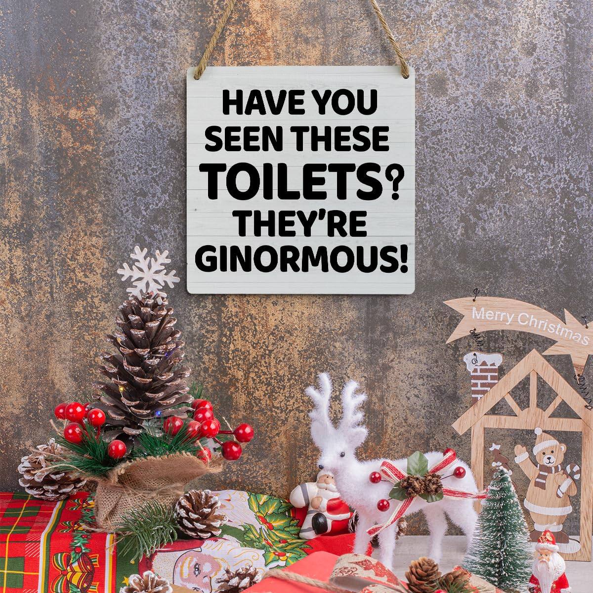 Paradigms Interiors Funny Christmas Wall Art Signs Farmhouse Wooden ...