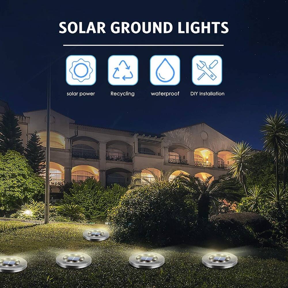 MOSZAR LLC Driveway Deck Step Walkway ( Light), 12 Pack Solar Lights ...
