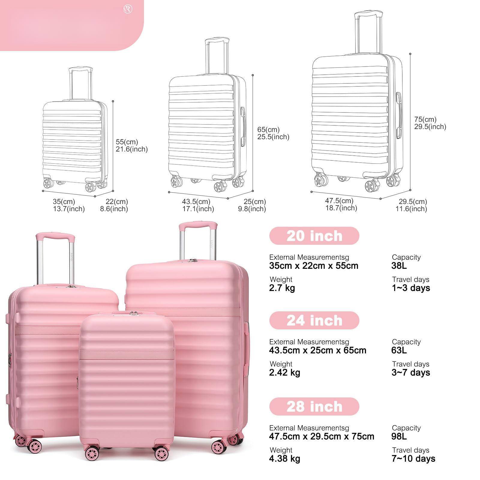 Dapper Styles Medium Checked Luggage Expandable inch product dimension ...