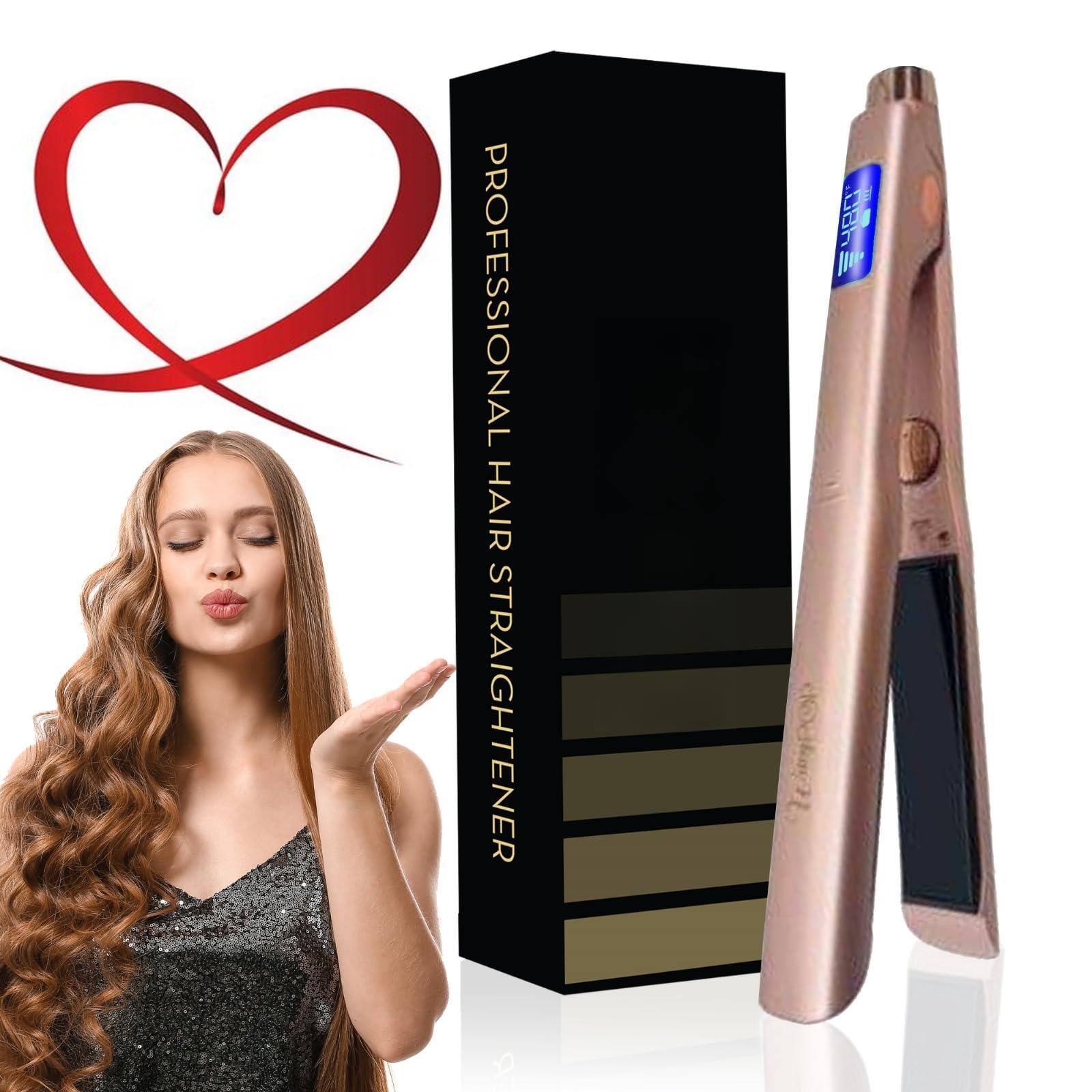 Live At Space 2 In 1 Professional Dual voltage Titanium Flat Iron Hair ...