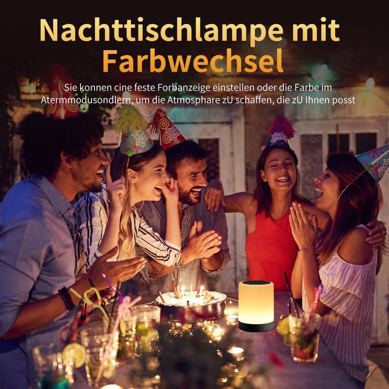 Stamp n Camp OORUN Touch Bedside Table Lamp 13 RGB Colors & 5 ...