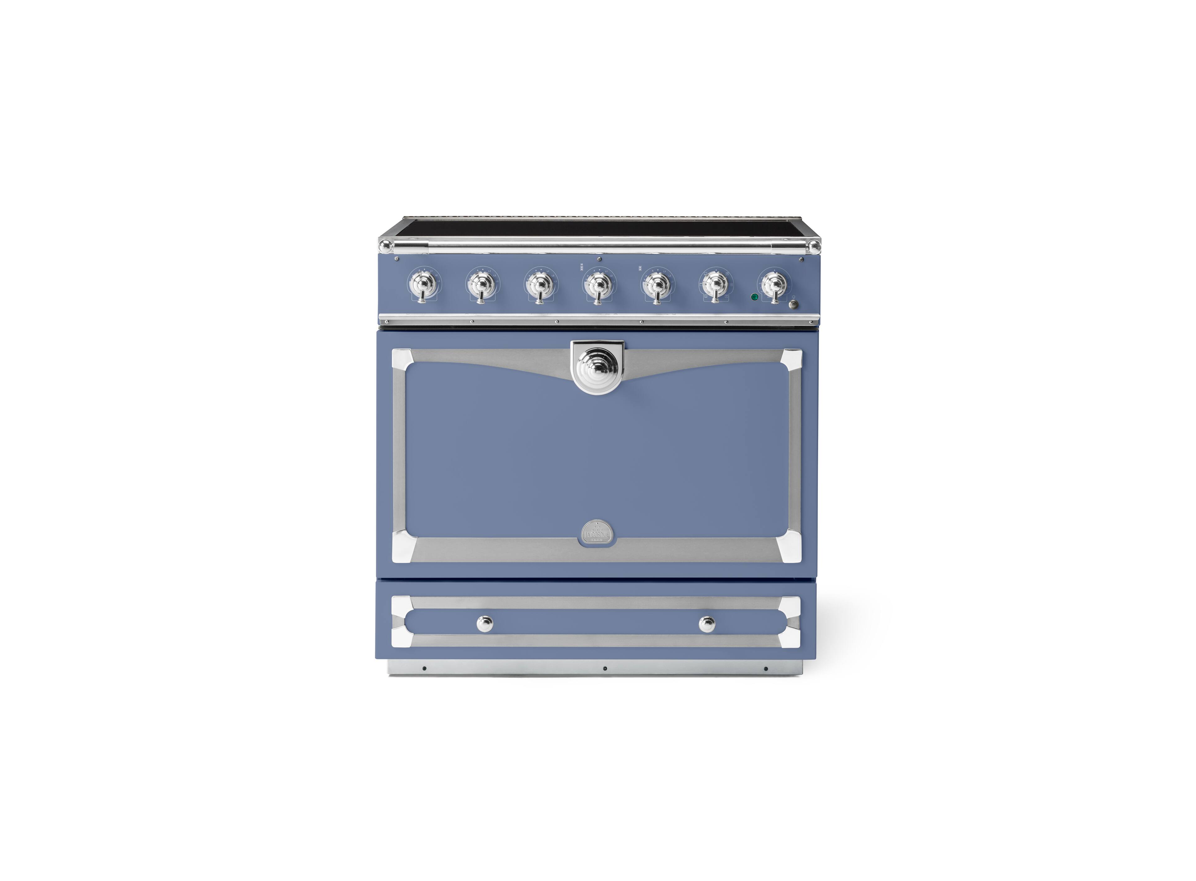 La Cornue 90 Induction Range Provence Blue with Stainless Steel ...