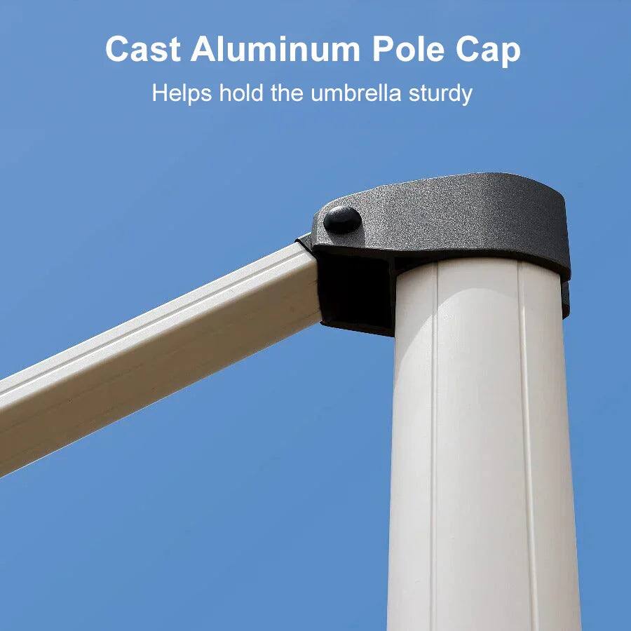 PURPLE LEAF 11 ft. Patio Octagon Aluminum Solar Powered LED Cantilever ...