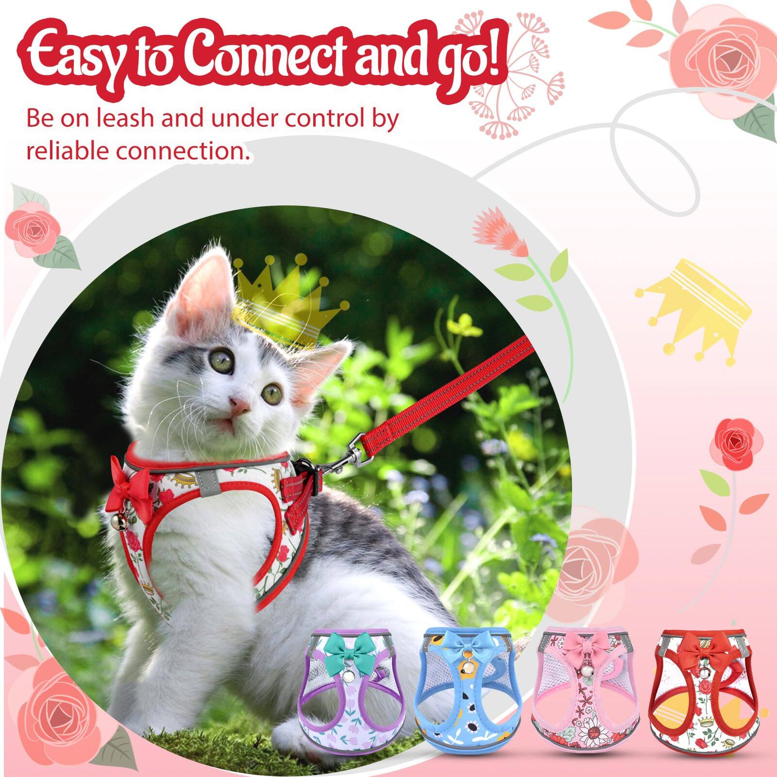 Paradigms Interiors Cat Harness And Leash Escape Proof For Walking Soft ...