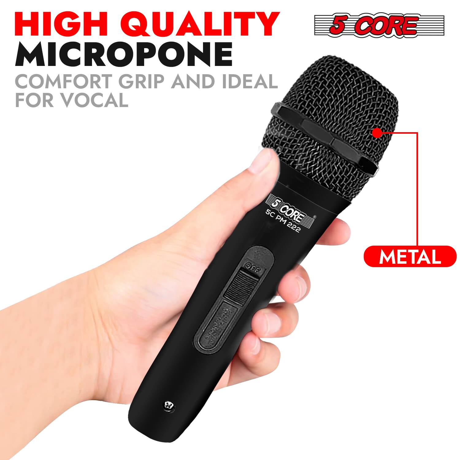 5 CORE 5Core XLR Microphone Dynamic Mic Karaoke Singing Studio Mics ...