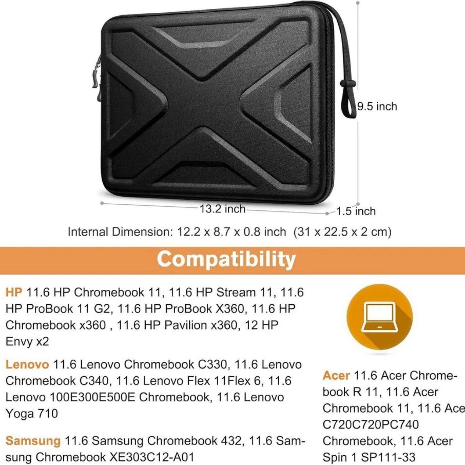 Stock Preferred Hard Shell Laptop Sleeve Case for 11.6 inch Chromebook 4/3, 12.4” Surface Laptop ...