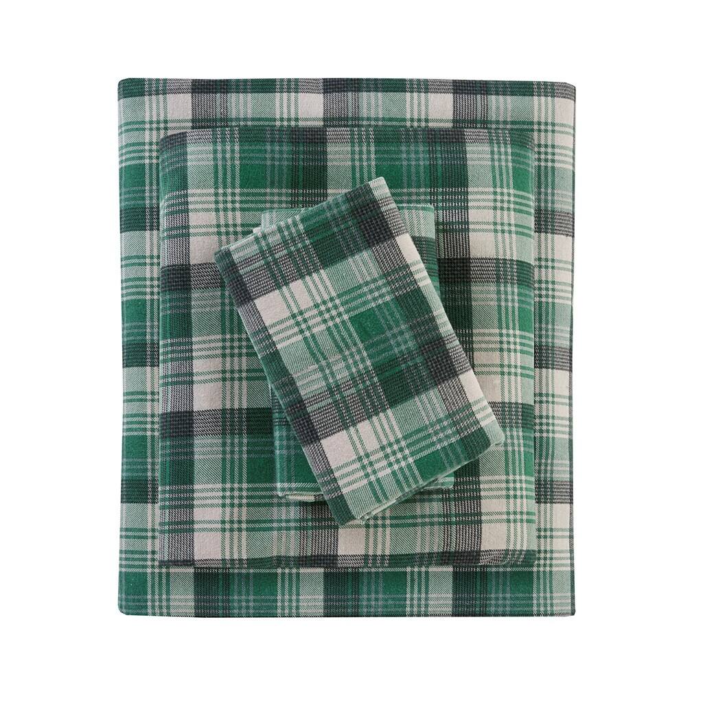 Gracie Mills Kayce Flannel Sheet Set Green Plaid 5004-02RW - Best Buy