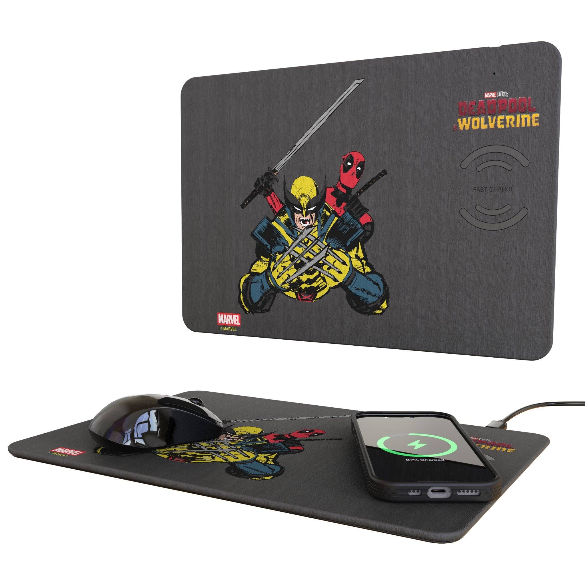 Keyscaper Marvel Badge 15 Watt Wireless Charger and Mouse Pad Deadpool ...