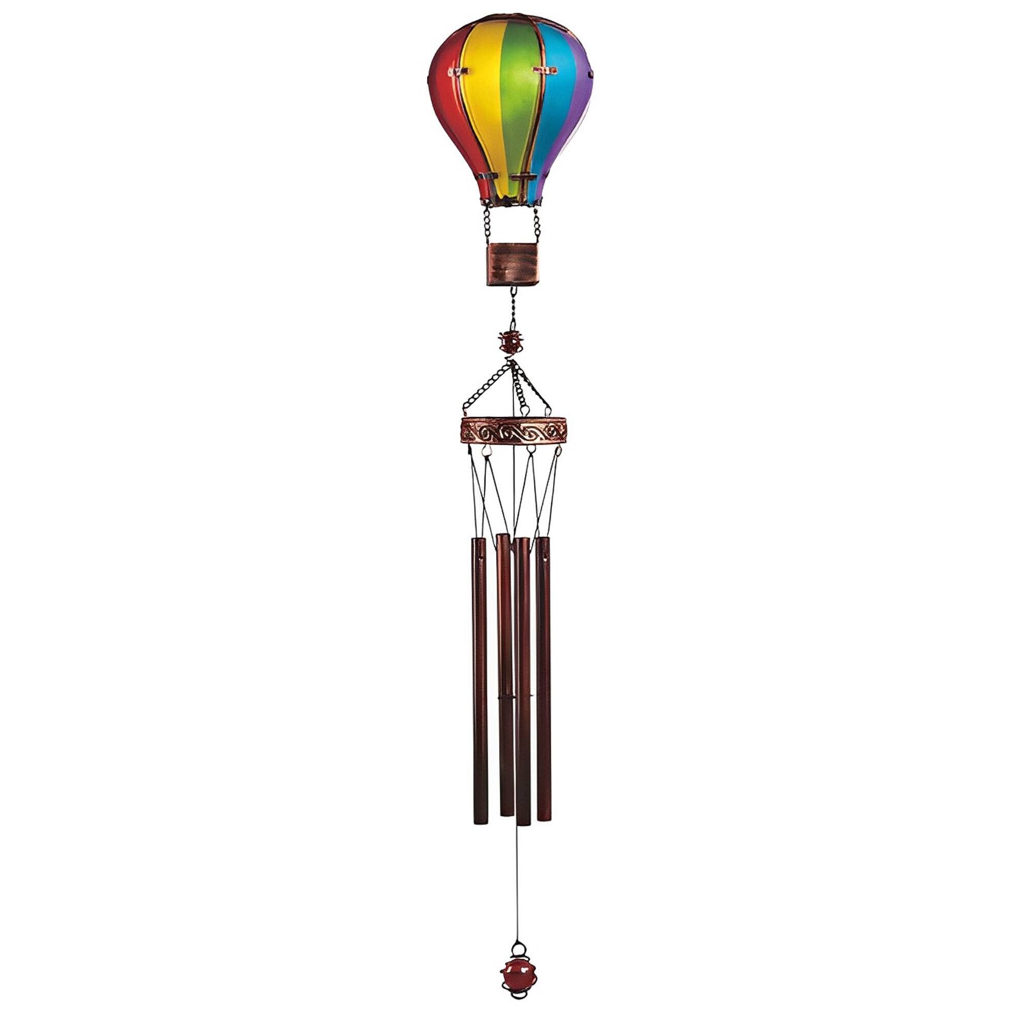 FC Design 36" Long Rainbow Glass Air Balloon Wind Chime Outdoor Patio ...