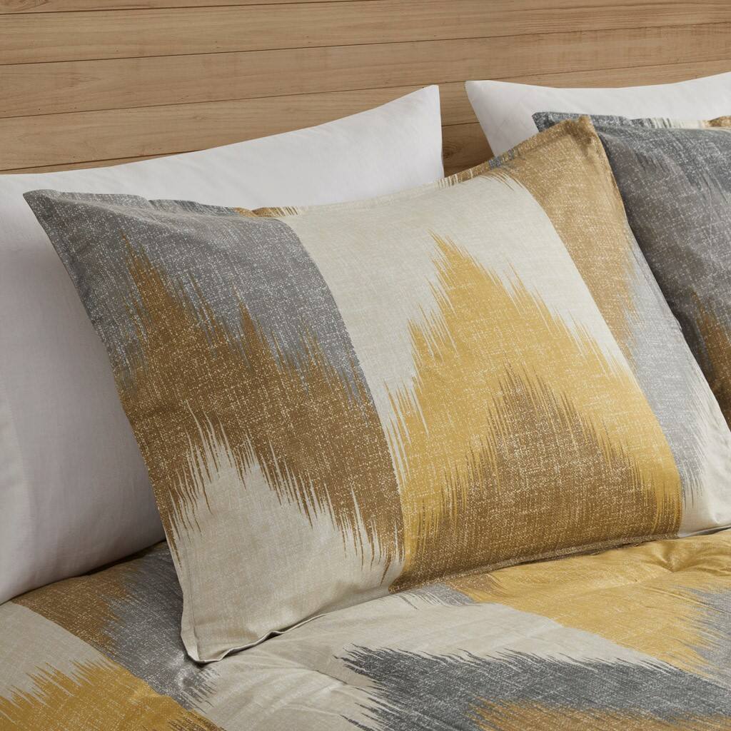 Gracie Mills Heise Ikat Chevron Comforter Set Yellow 687-01II - Best Buy