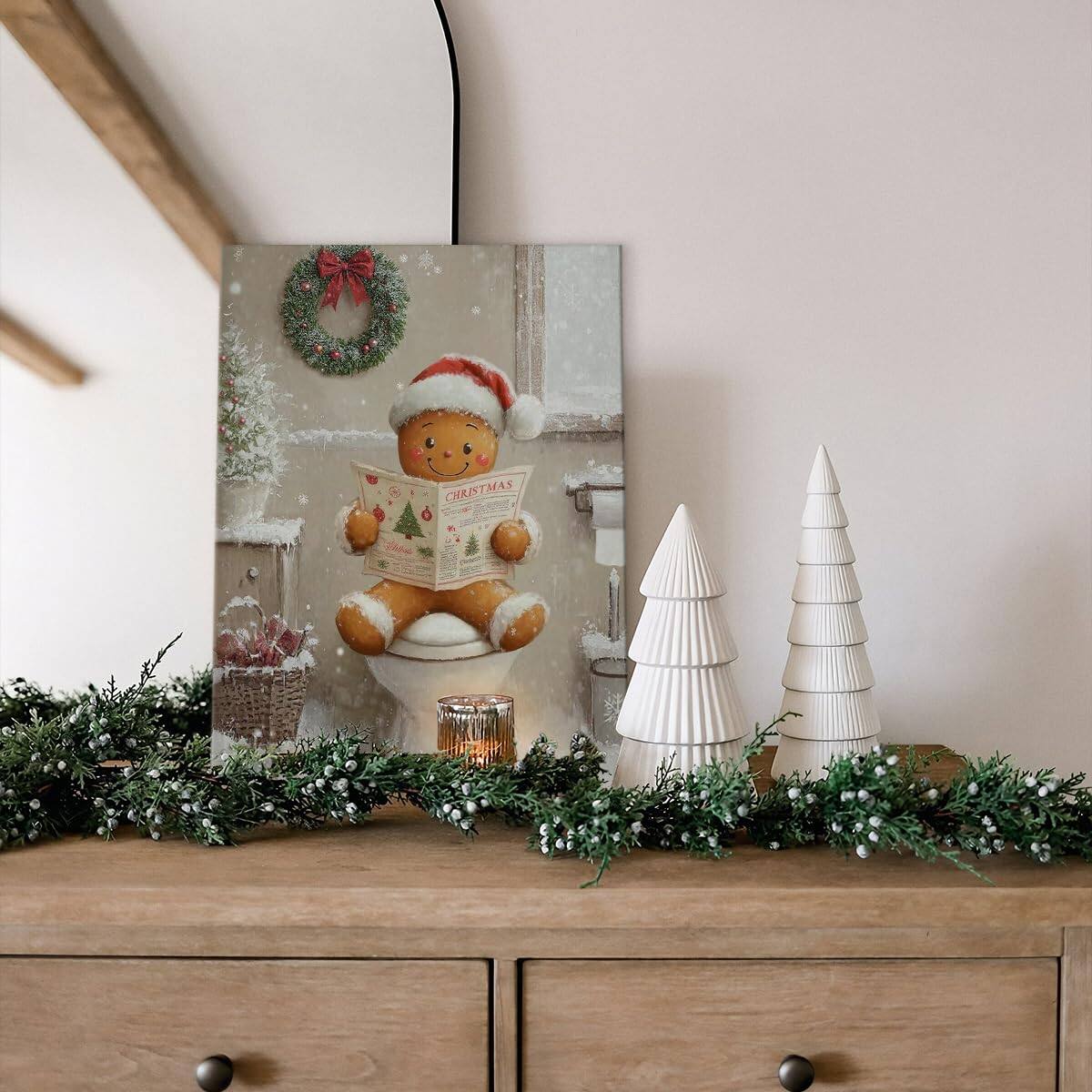 Paradigms Interiors Christmas Gingerbread Bathroom Wall Art Decor Xmas ...