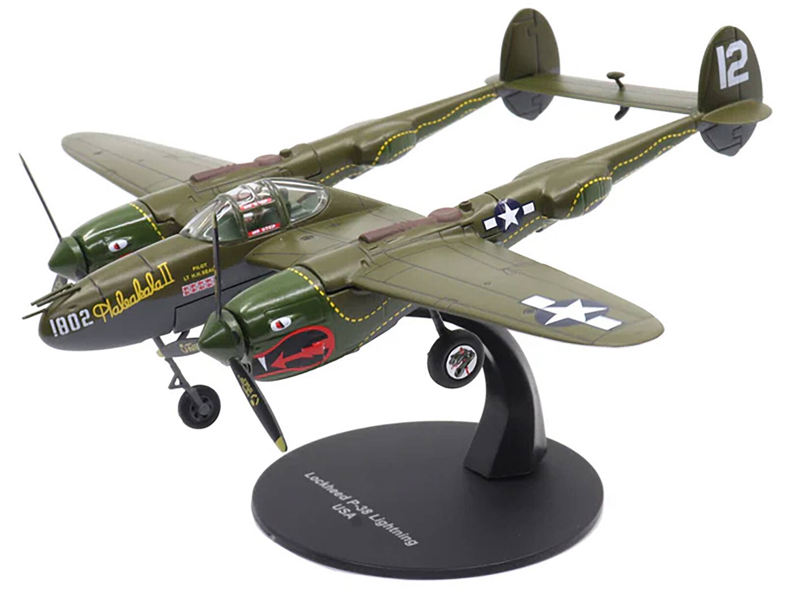Militaria Die Cast Lockheed P 38 Lightning Fighter Aircraft "Haleakala ...