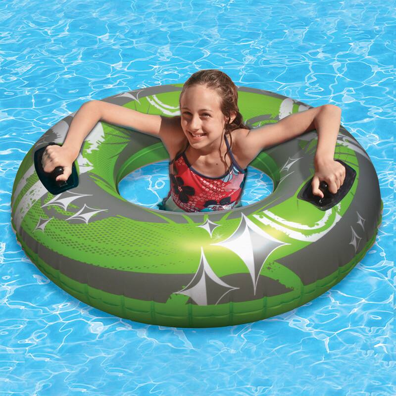 Swim Central 50" Inflatable and Gray Giant Swimming Pool Inner Tube ...