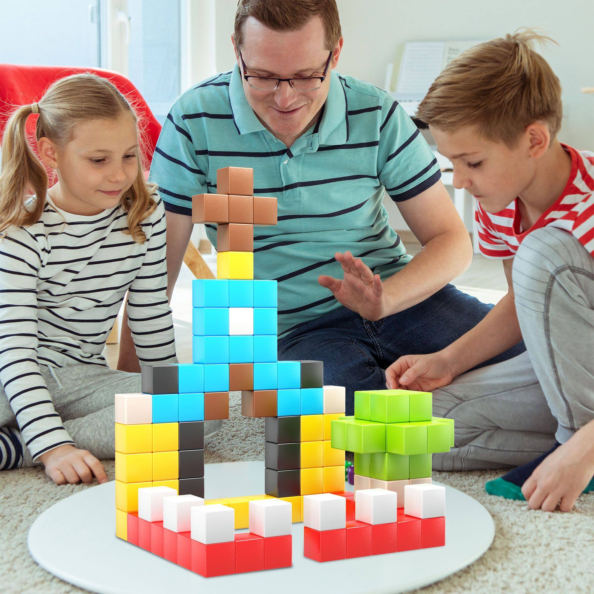 PicassoTiles PICASSO TILES Magnetic Tiles Puzzle Cube for Kids, 108PCS ...