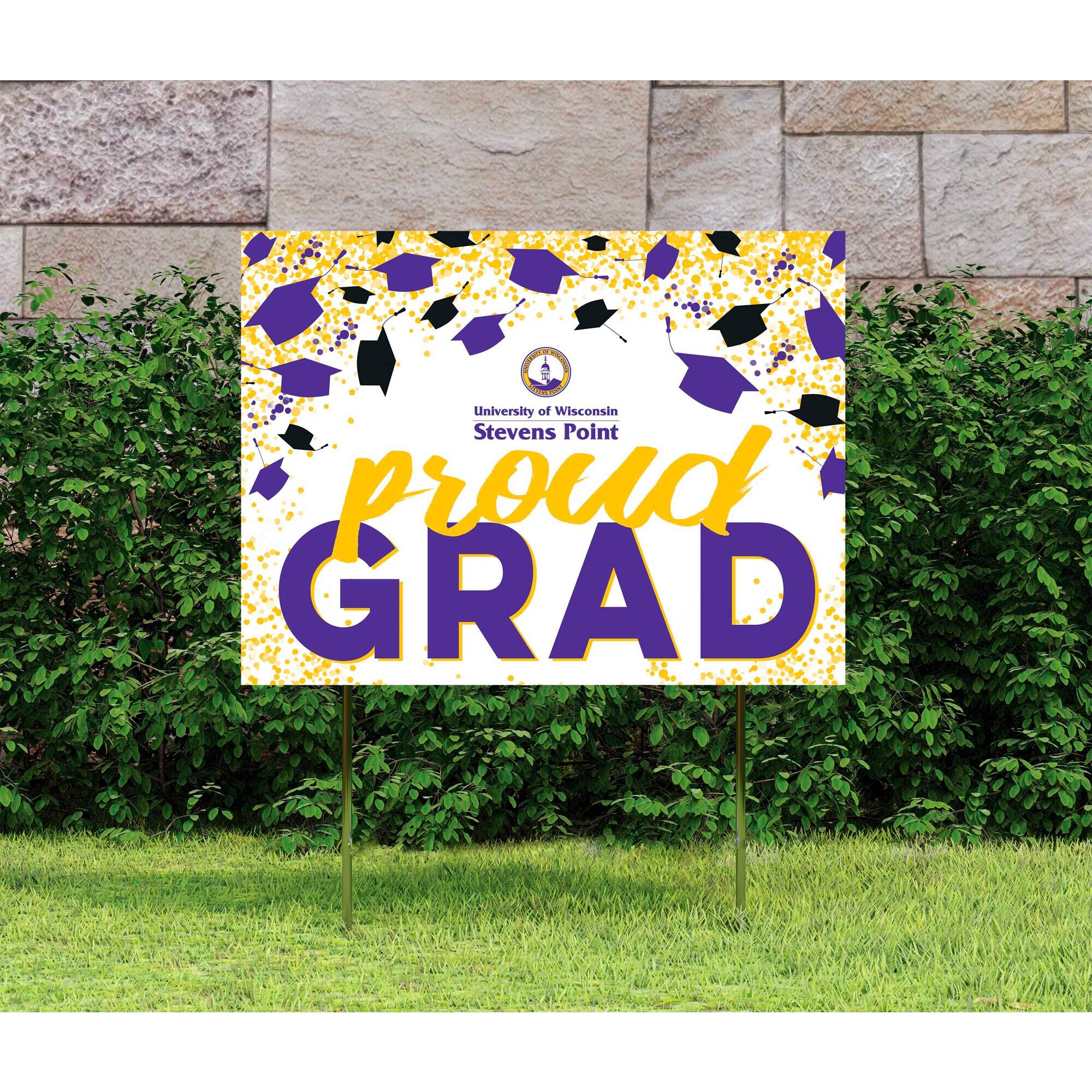 Jardine Wisconsin Stevens Point Pointers 18" x 24" Proud Grad Yard Sign ...