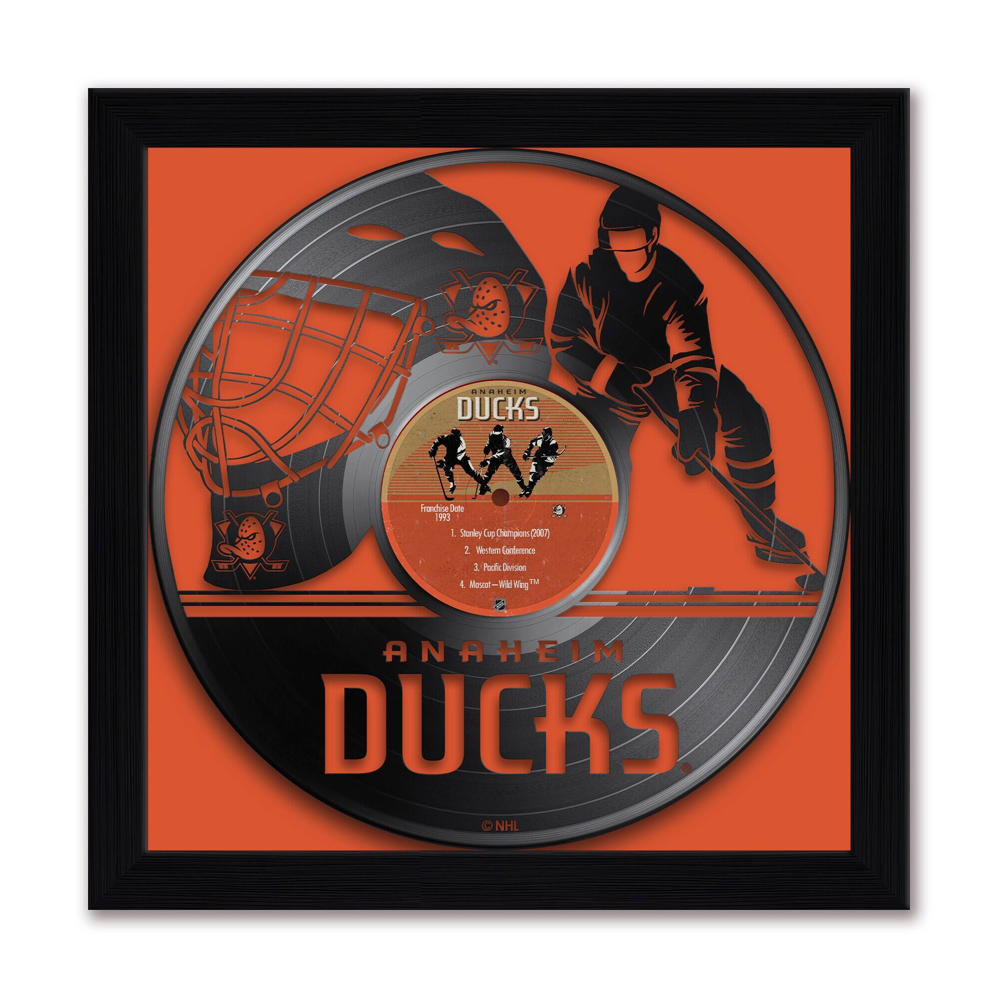 Sporticulture Anaheim Ducks 13" x 13" Framed Vinyl Record Art Print ...