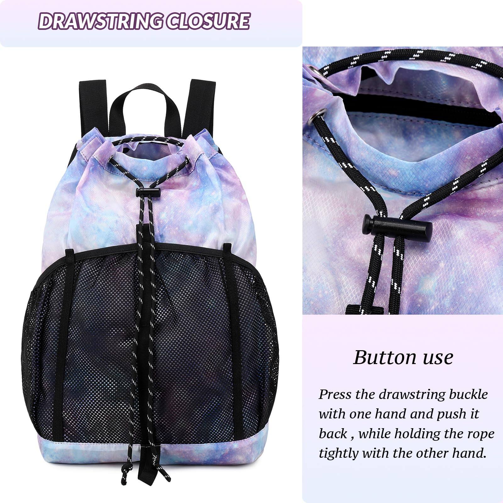 Pacoar Cade Lightweight Nylon Drawstring Backpack With Mesh Pockets For ...