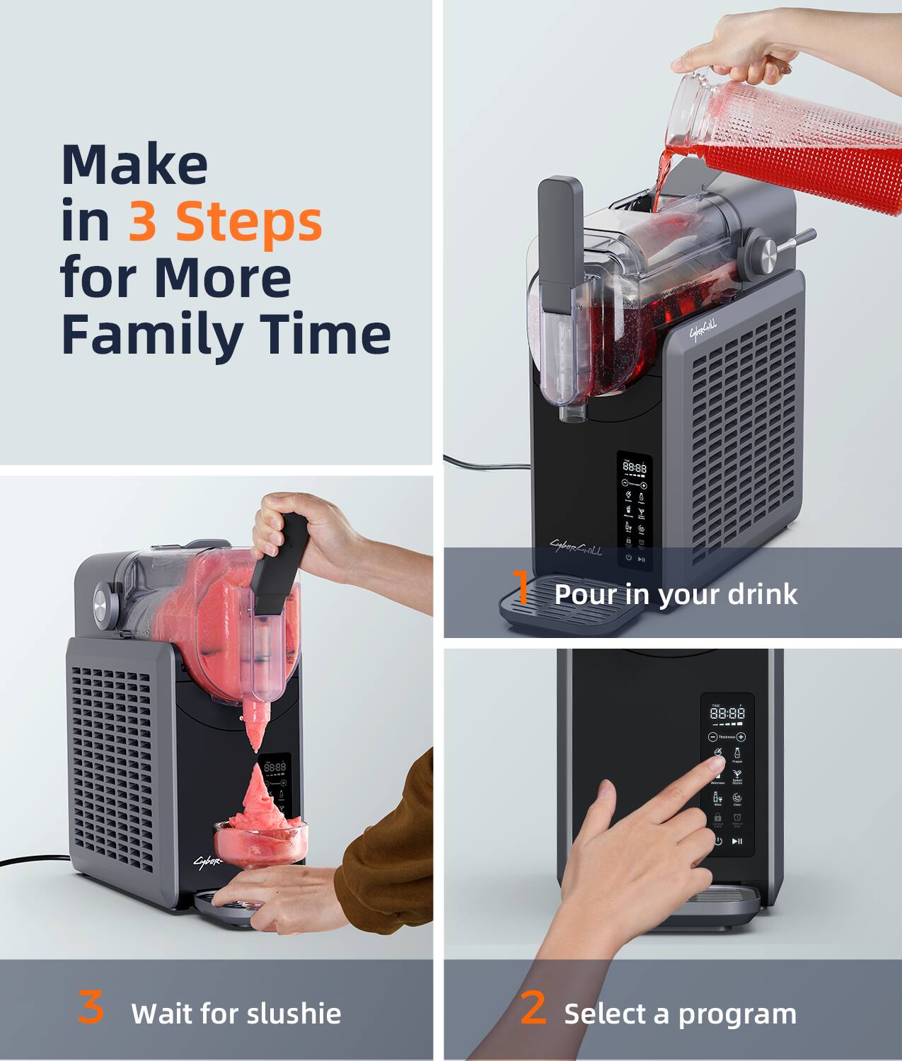 Customer Reviews: CyberChill Slushie Machine 68 oz, No Ice Needed ...