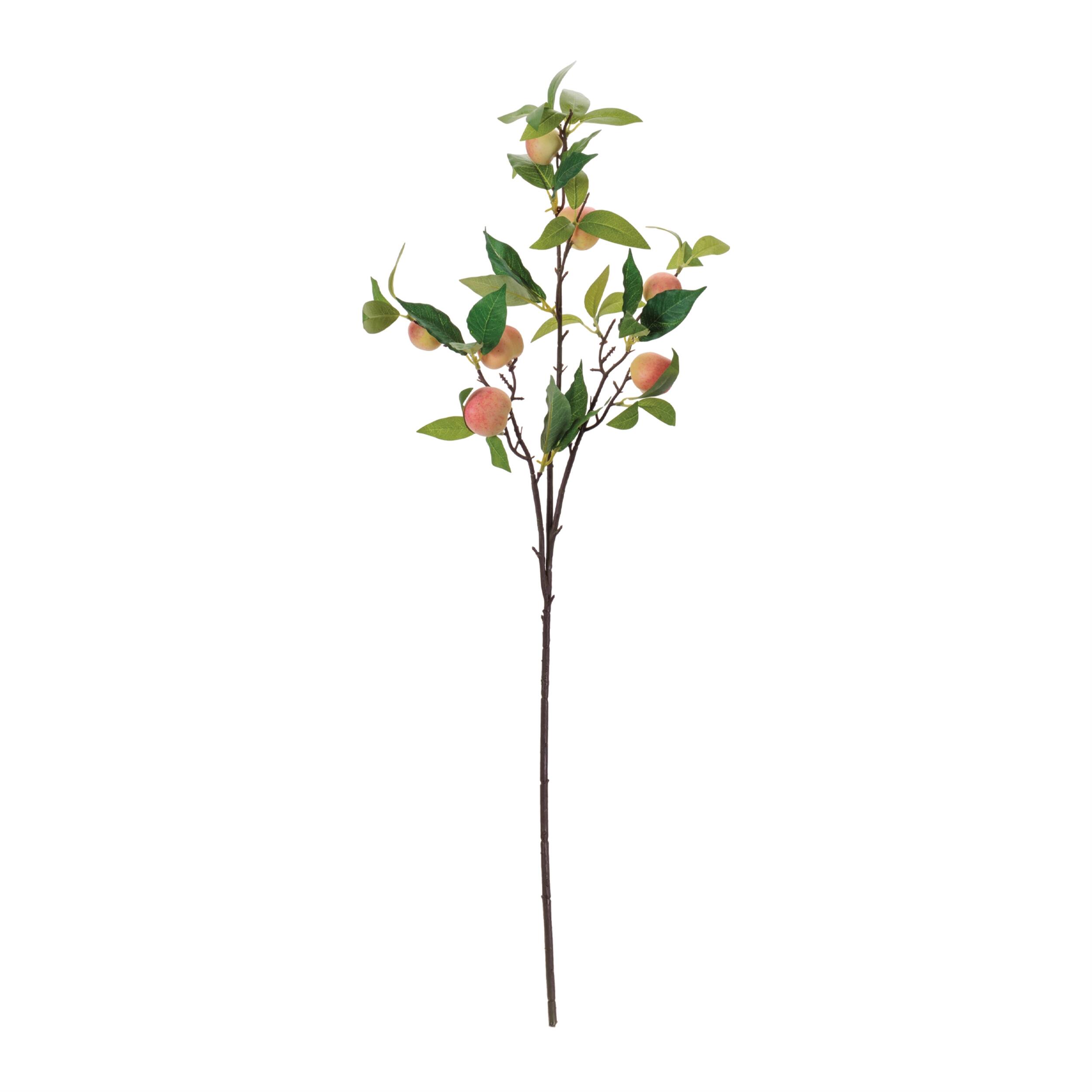 BreeBe Peach Fruit Foliage Branch (Set of 6) Pink, Green 96883DS - Best Buy