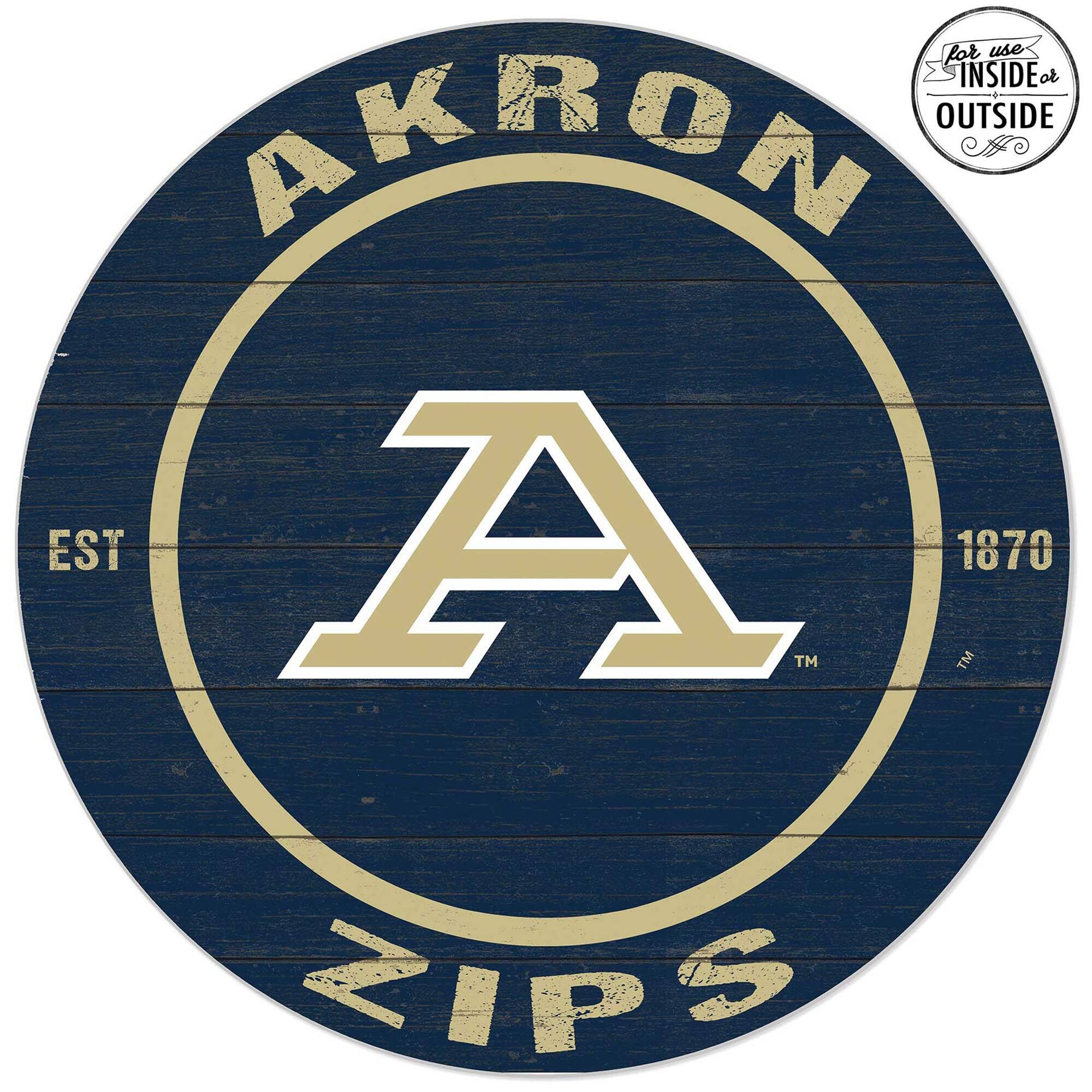 Jardine Akron Zips 20'' x 20'' Indoor/Outdoor Weathered Circle Sign ...