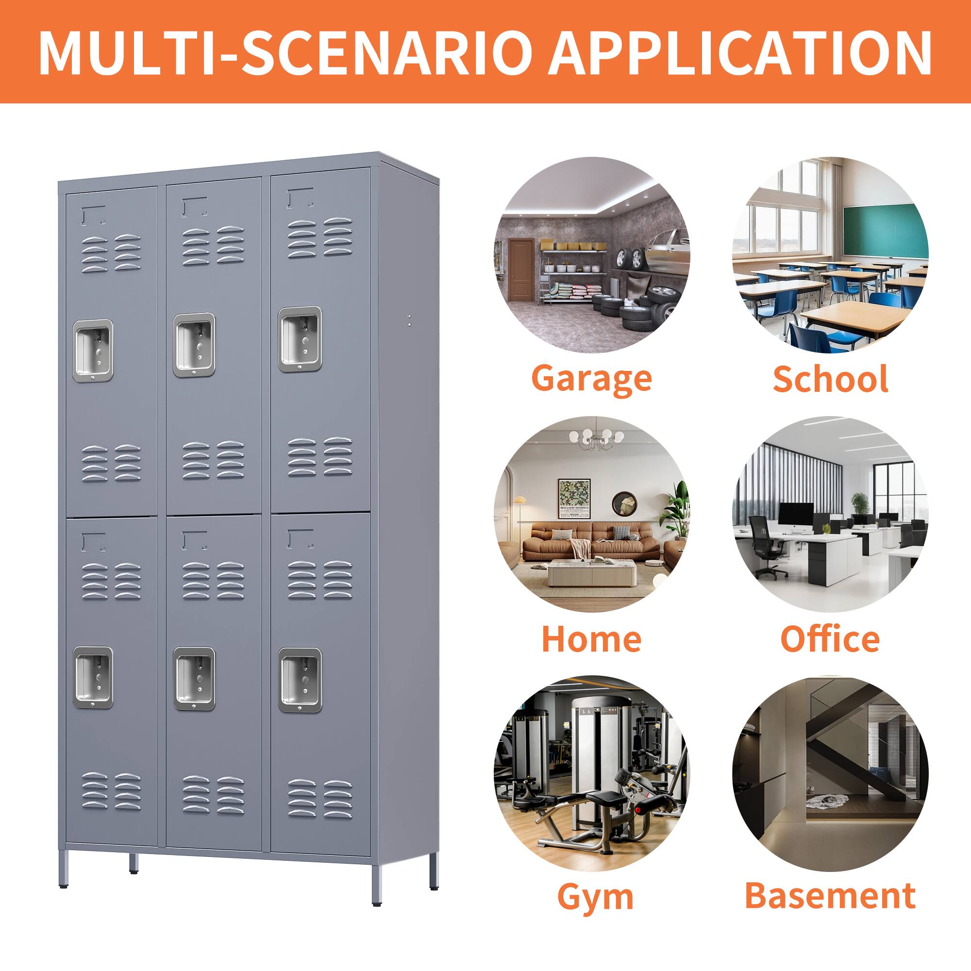 Anysun 6 Door High Quality Metal Storage Locker Cabinet for Home Gym ...