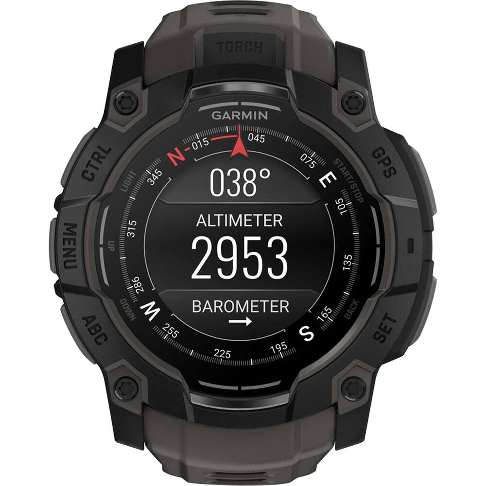 Garmin Instinct 3 50mm GPS Smartwatch, AMOLED, Black w/ Black Band ...