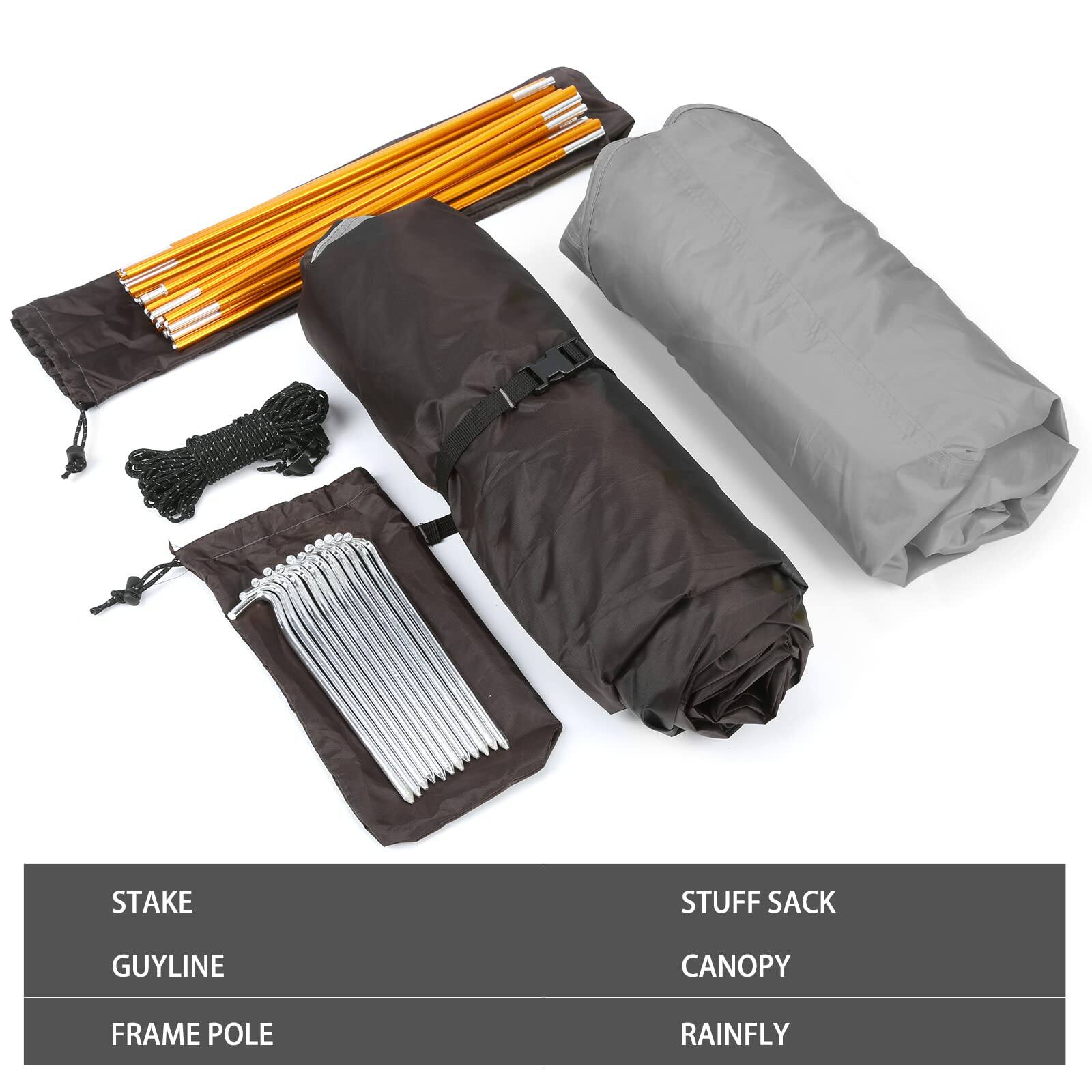 Paradigms Interiors Camping Tent Waterproof Two Doors Backpacking Easy ...