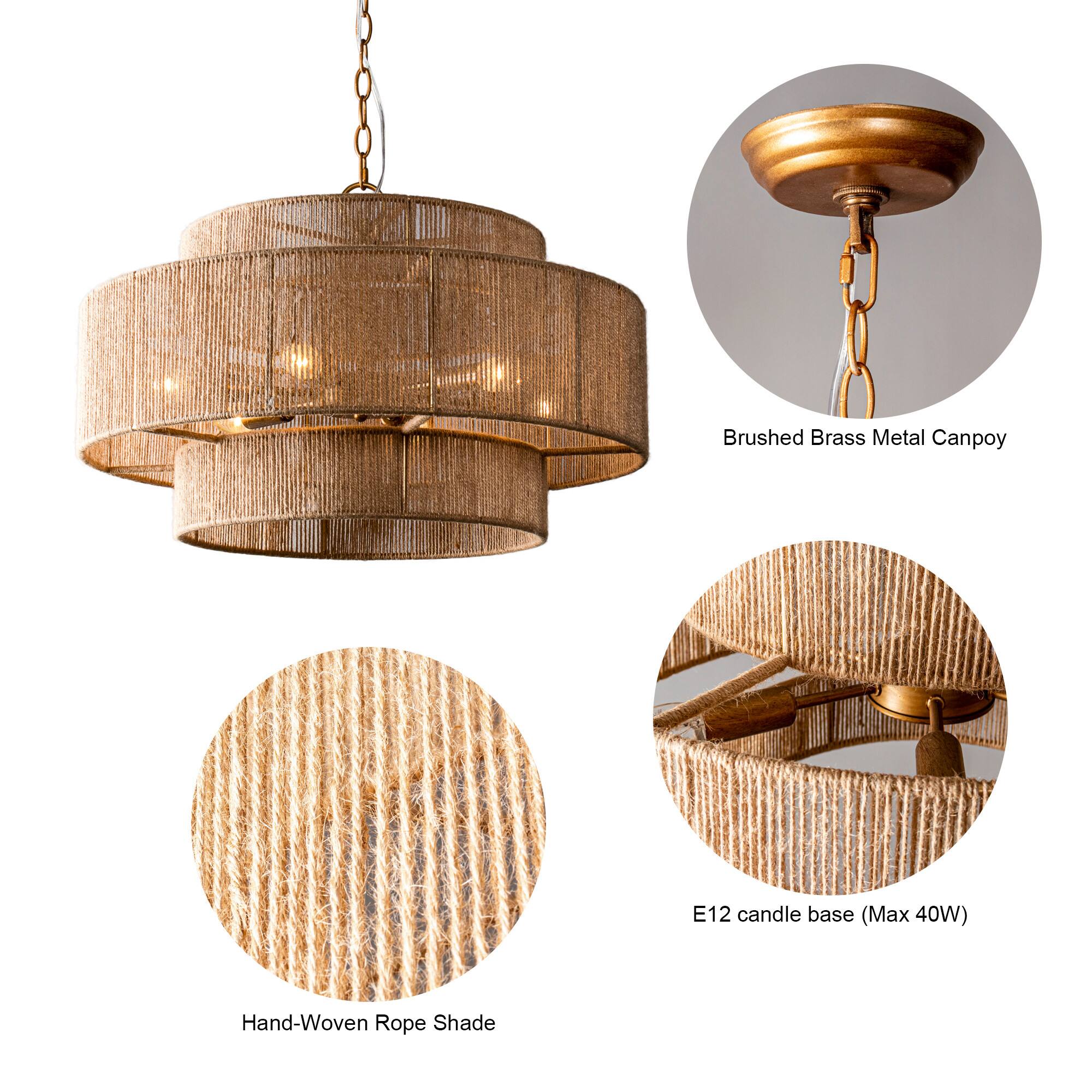 Parrot Uncle Bohemian Antique Gold 6 Light Drum Chandeliers with ...