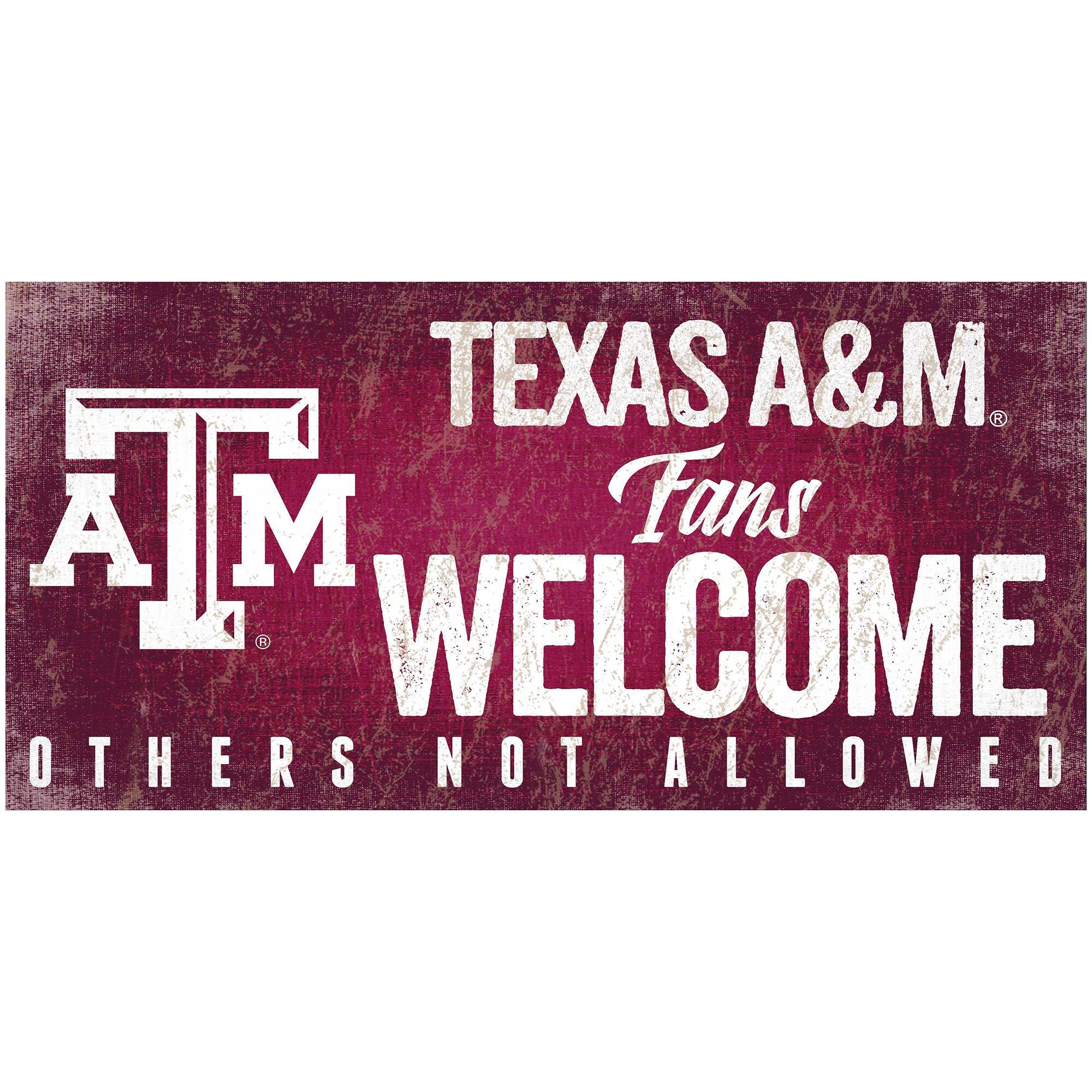 Fan Creations Texas A&M Aggies 6" x 12" Fans Welcome Sign Multicolor ...