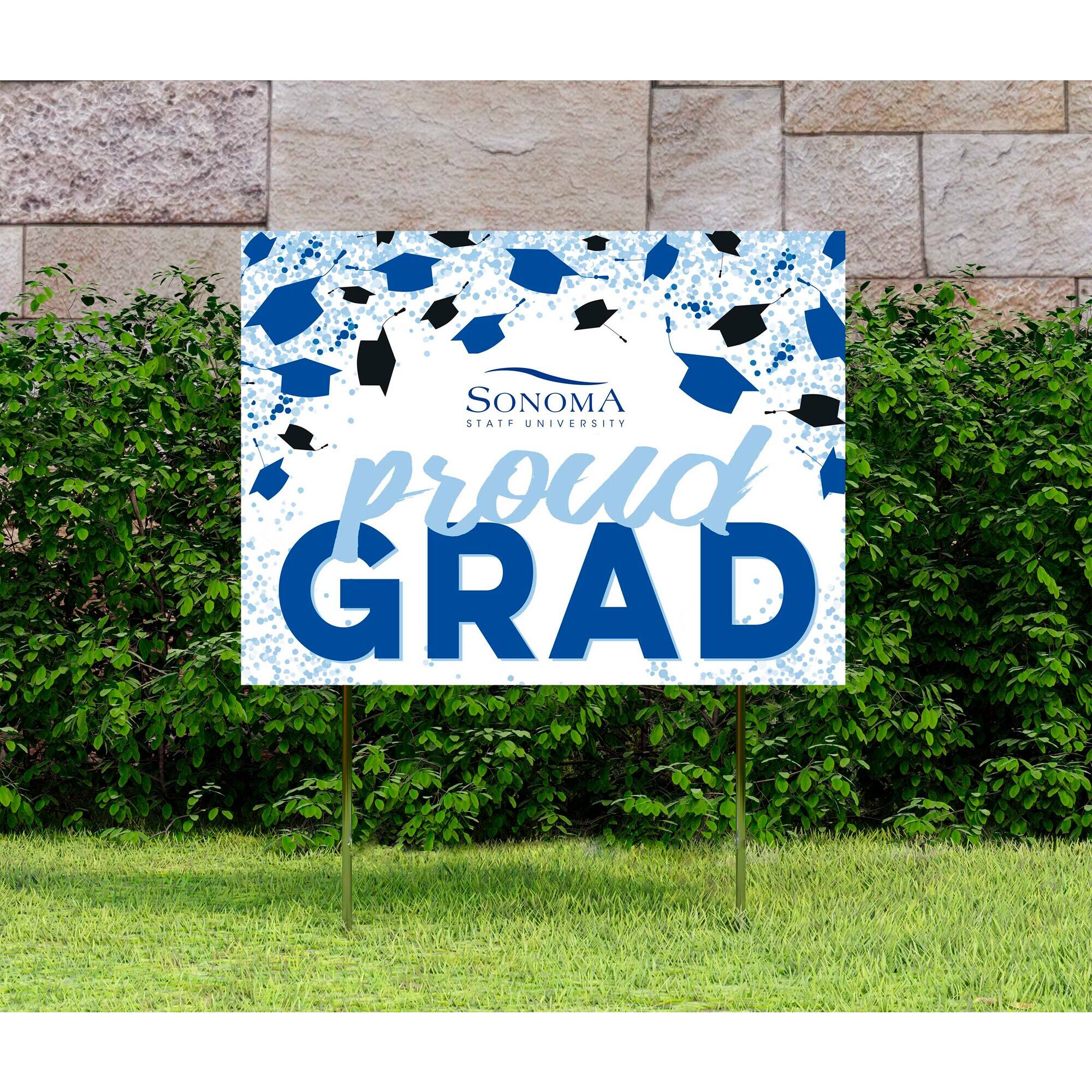 Jardine Sonoma State Seawolves 18" x 24" Proud Grad Yard Sign White ...
