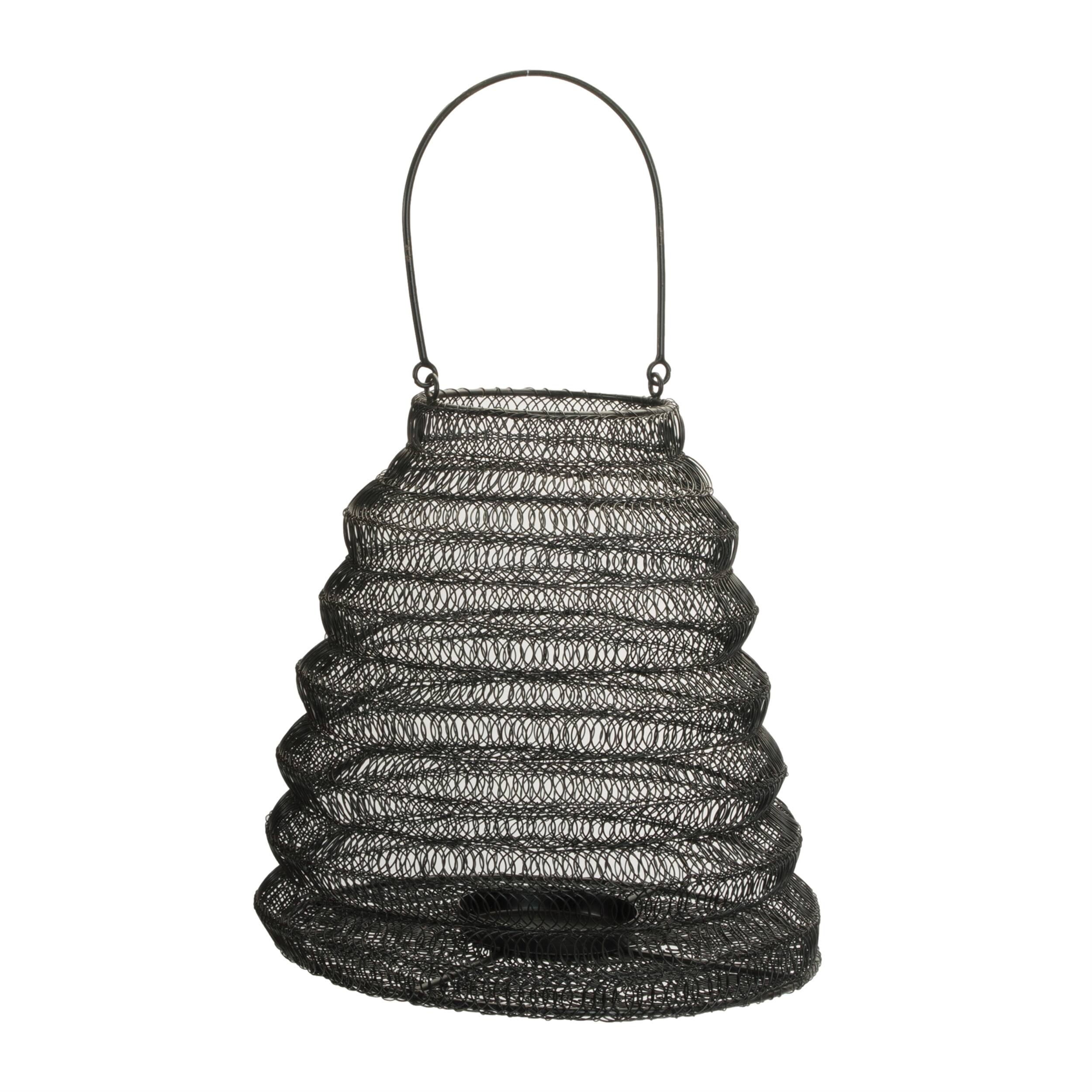 BreeBe Hanging Mesh Iron Candle Lantern 11"H Black 96874DS - Best Buy