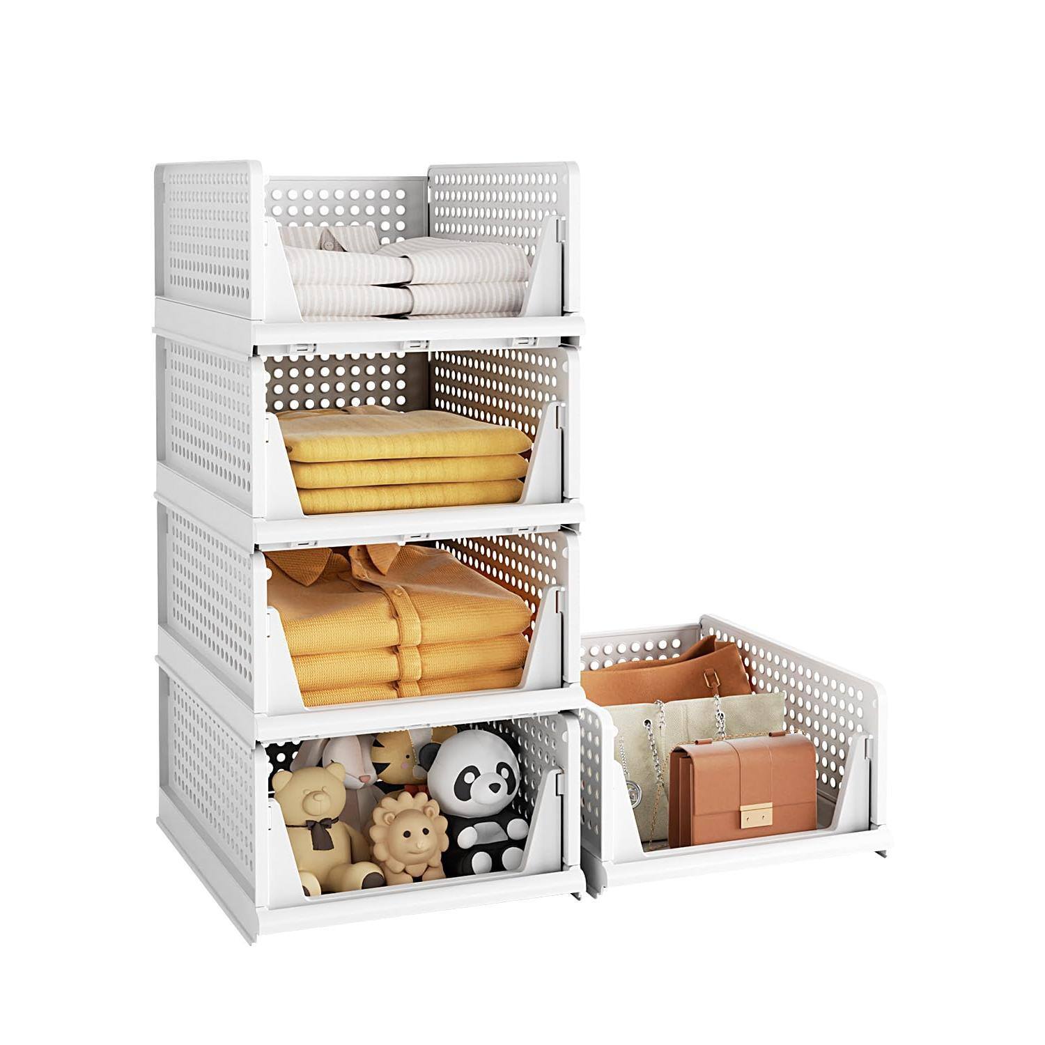 Dapper Styles Closet Organizer System Stackable Plastic Clothes Storage ...
