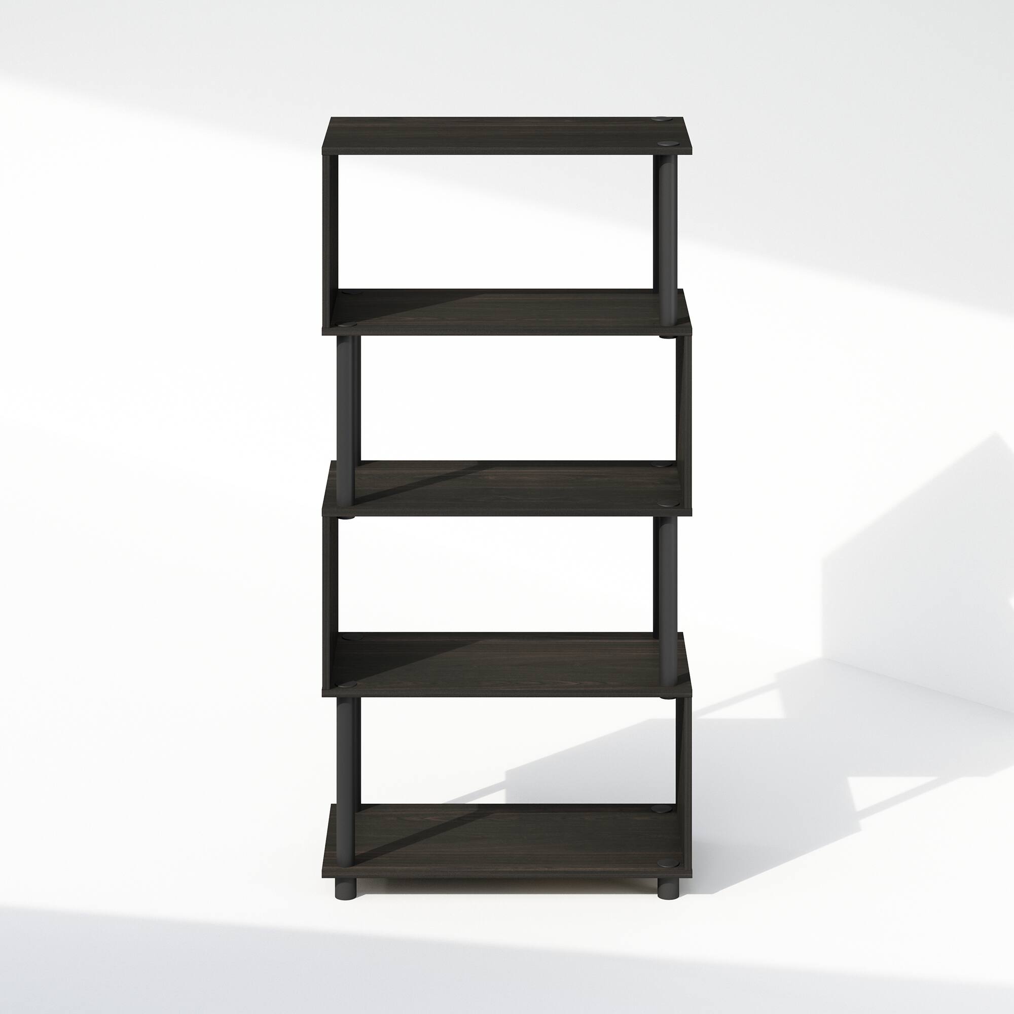 Furinno REED Book Shelf, 5 Tier Bookshelf, Bookcase with S Shaped, 11.8 ...