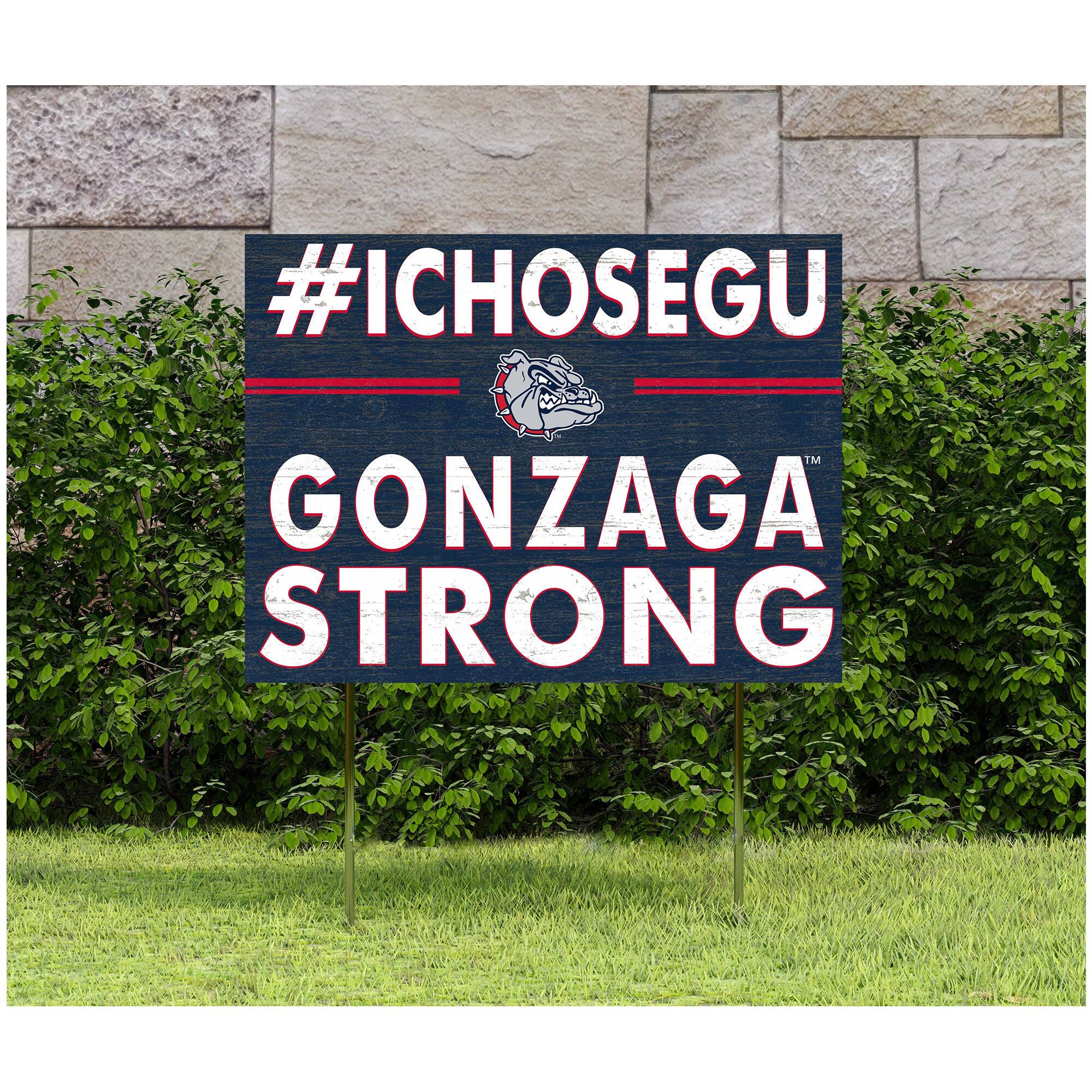 Jardine Gonzaga Bulldogs 18'' x 24'' I Chose Lawn Sign Navy 4965536 ...