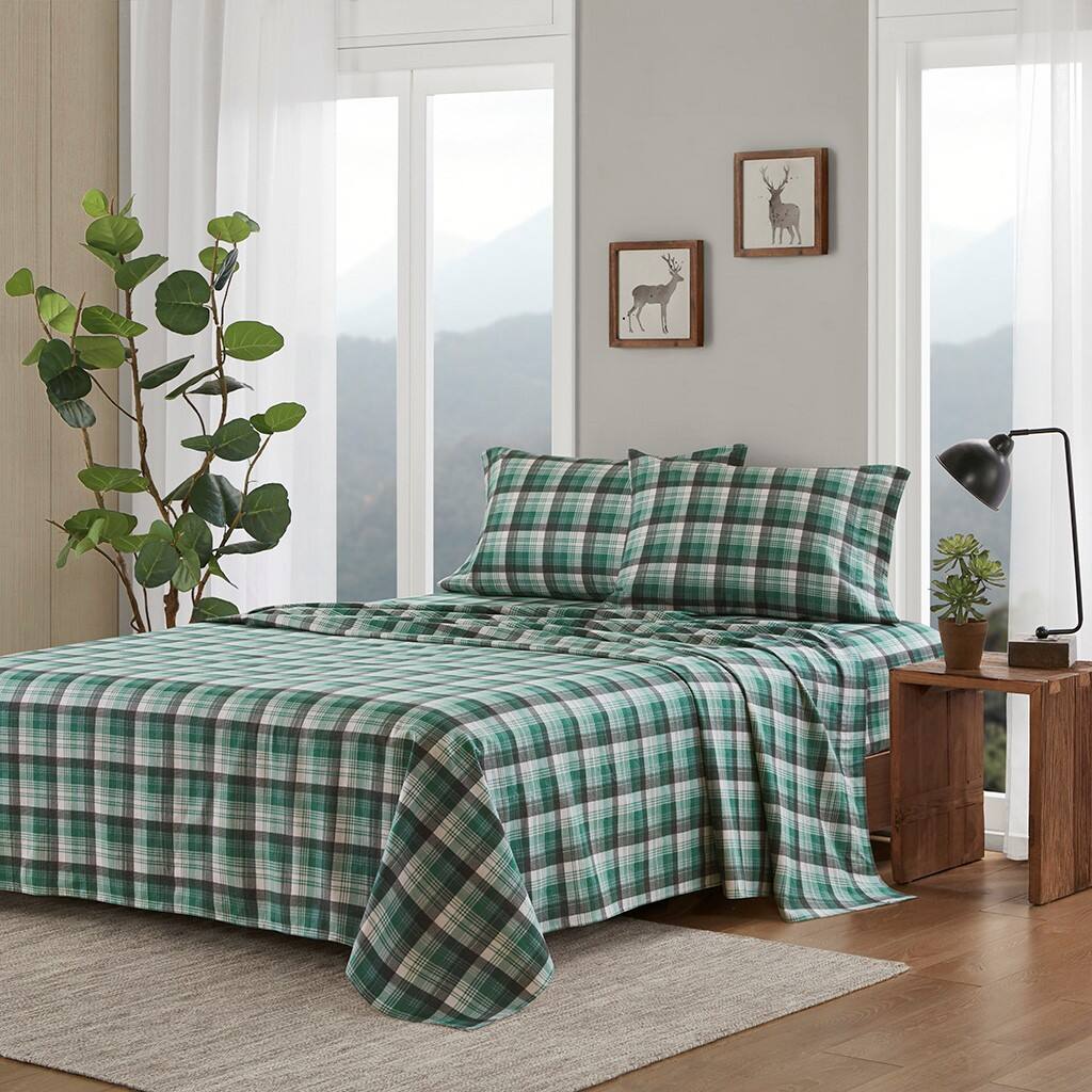 Gracie Mills Kayce Flannel Sheet Set Green Plaid 3004-02RW - Best Buy
